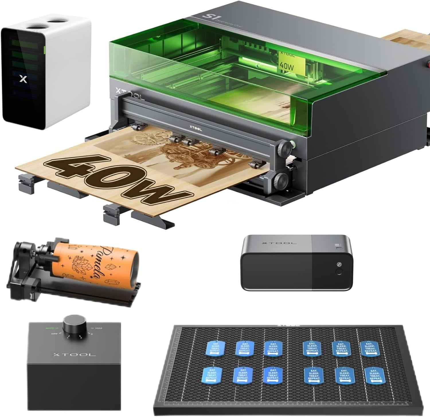 xTool S1 40W Laser Cutter and Engraver Machine, with Auto Conveyor ...