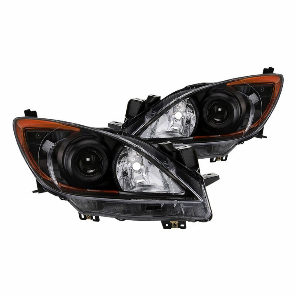 xTune For Mazda 3 10-13 Headlights Pair Black HD-JH-MAZDA310-AM-BK ...