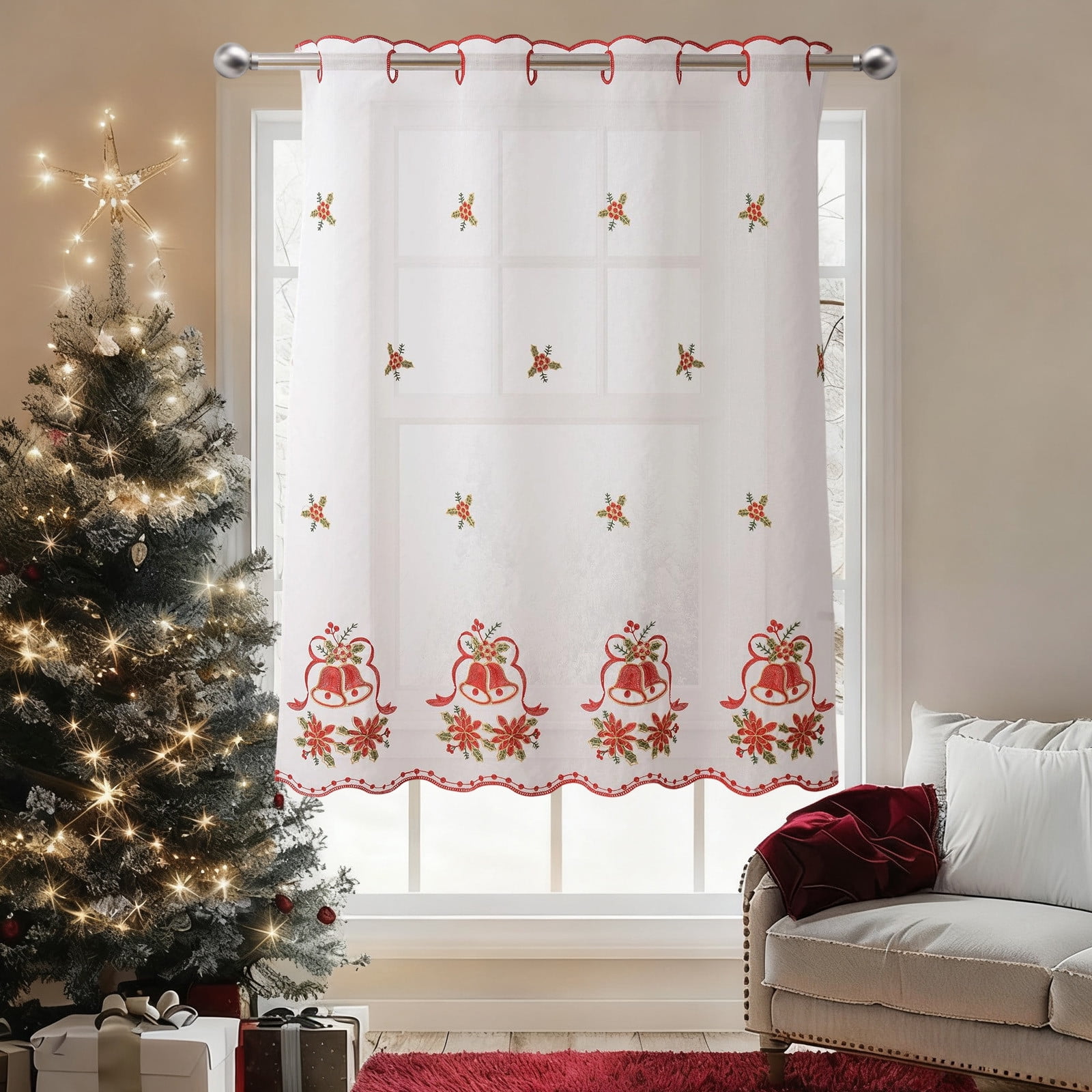 xaoyunyn Christmas The Exquisite Christmas Style Window Drapery Festive ...