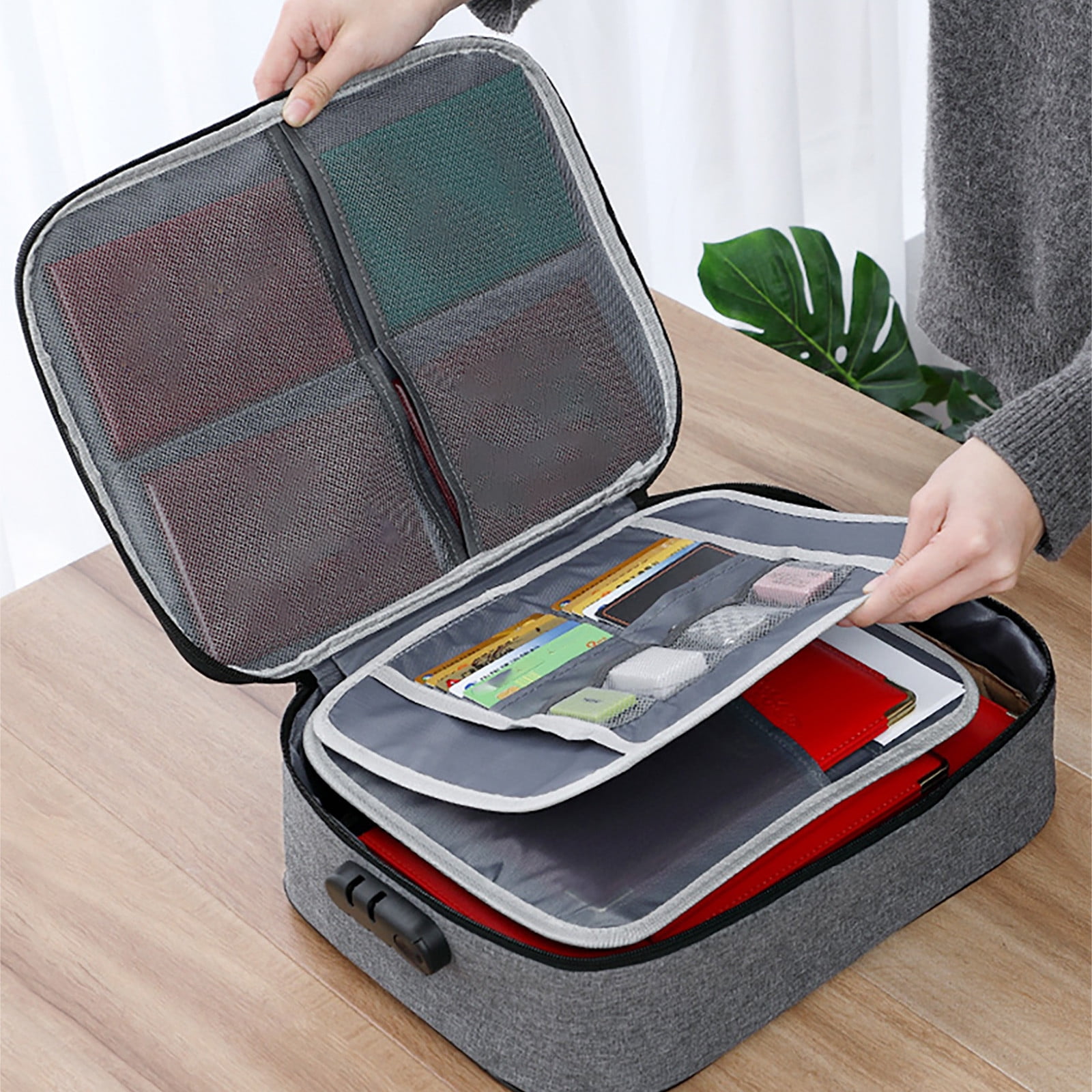 xaoyunyn File Organizer Bag with Lock Multifunctional Storage for ...