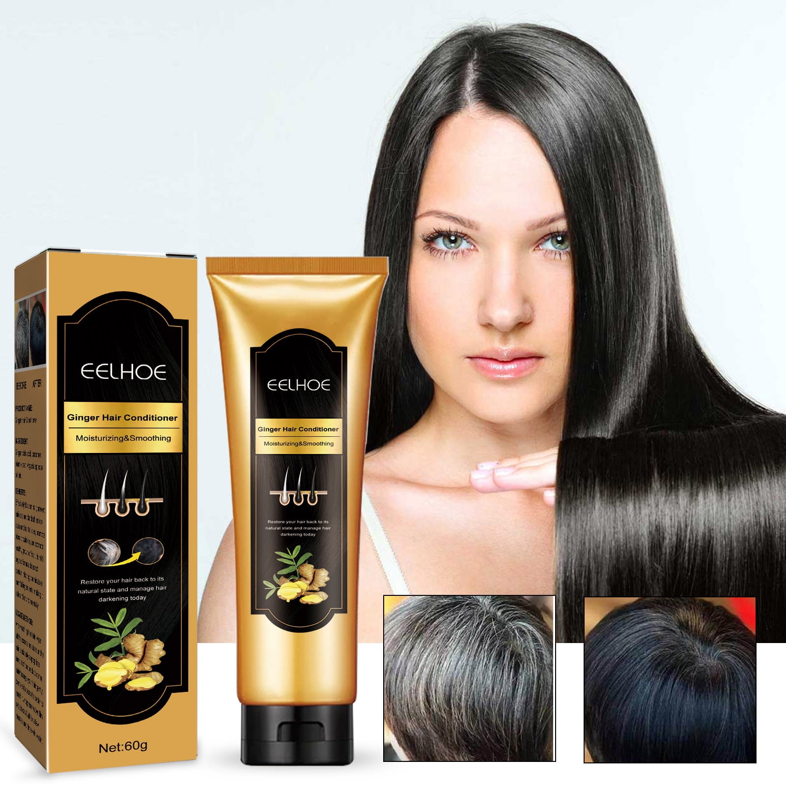 xaoyunyn Ginger Hair Conditioner with Natural Ingredients Nourishes ...