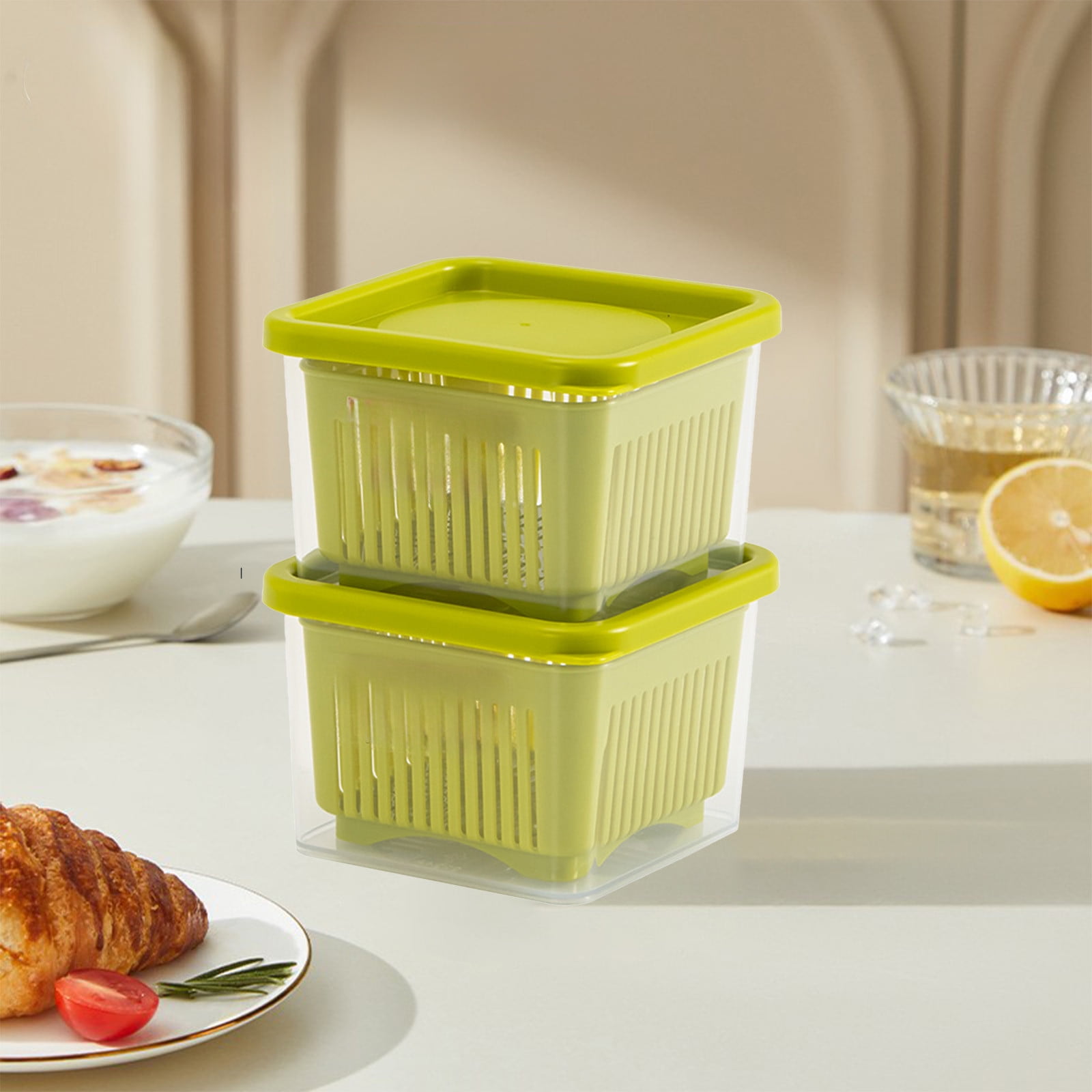 xaoyunyn Kitchen Condiment Storage Box Set with Lid for Fresh Keeping ...