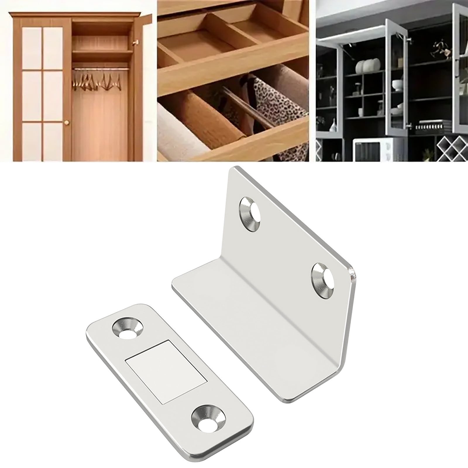xaoyunyn L Shaped Magnetic Sliding Door Wardrobe Catch for Cabinets and ...