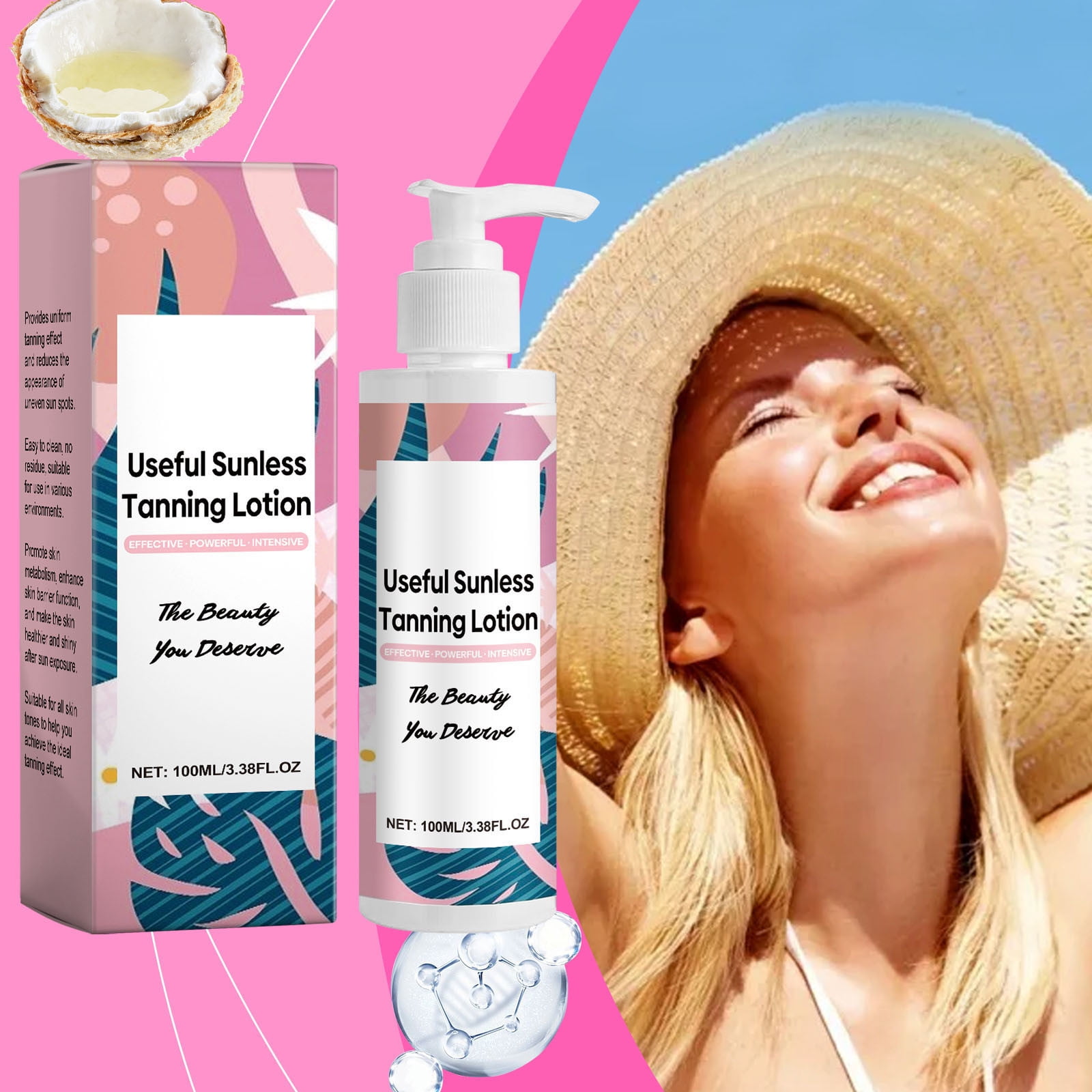 xaoyunyn Natural Sunless Tanning Lotion for Healthy Fast Absorbing Formula with Vitamin E for ...