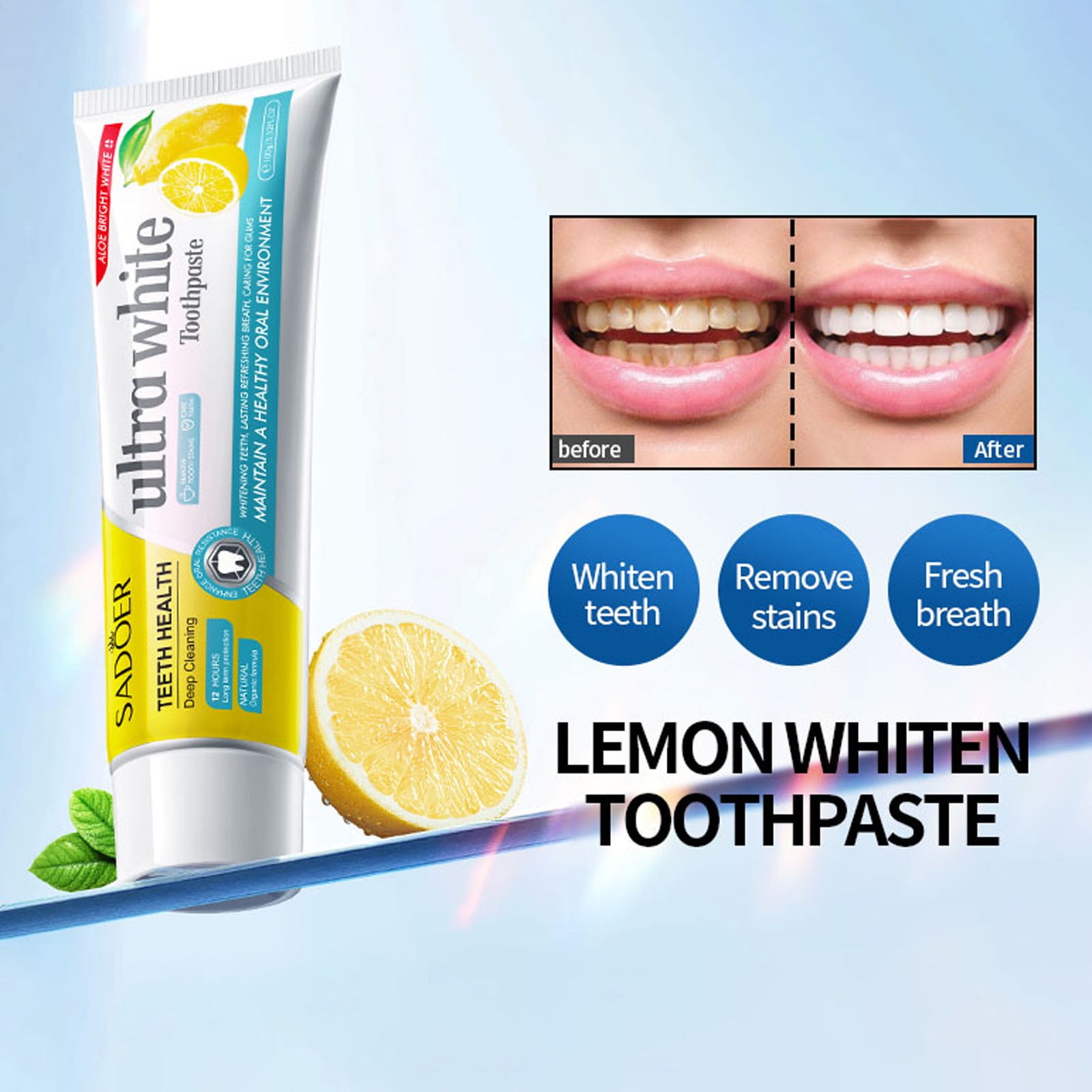 xaoyunyn Natural Whitening and Stain Removing Toothpaste with Xylitol ...