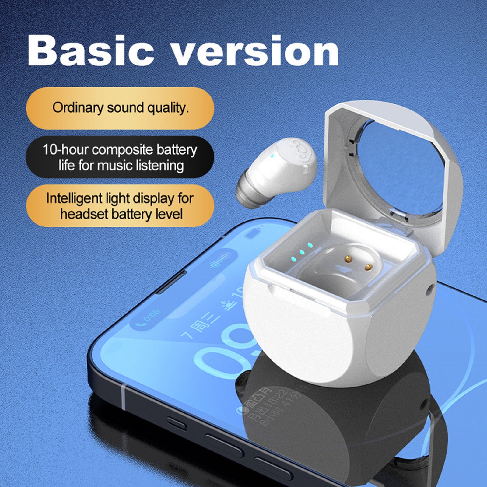 xaoyunyn Q1 Bluetooth Headset-Compact One-Ear In-Ear Headphones with Power Display,Comfort Fit ...