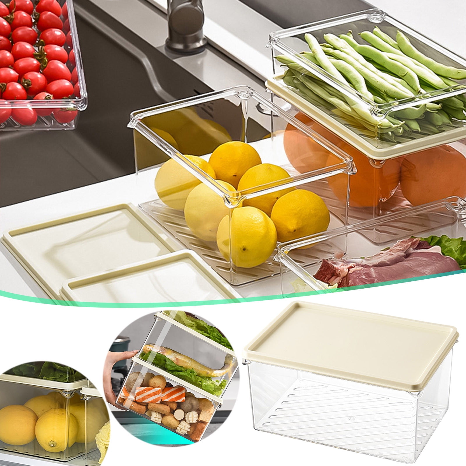 xaoyunyn Refrigerator Storage Box-Food Grade Preservation Container for ...