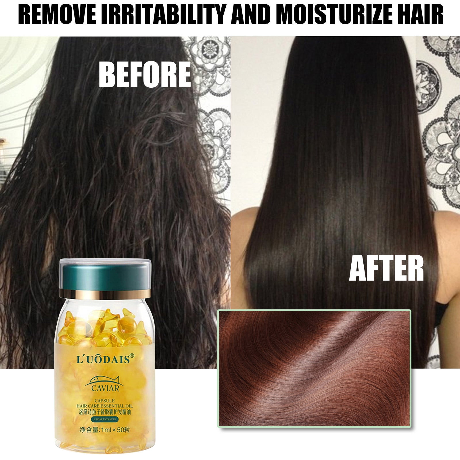 xaoyunyn Repairing Keratin Hair Oil Capsules for Dry Damaged Hair ...