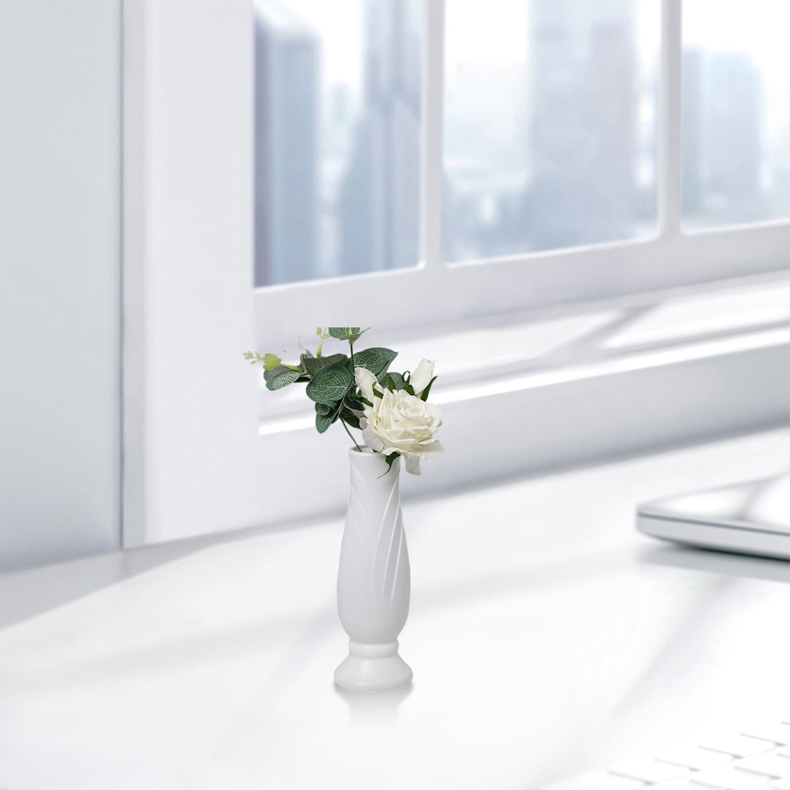 xaoyunyn Style Shatterproof Plastic Flower Vase Modern Petal Shaped ...