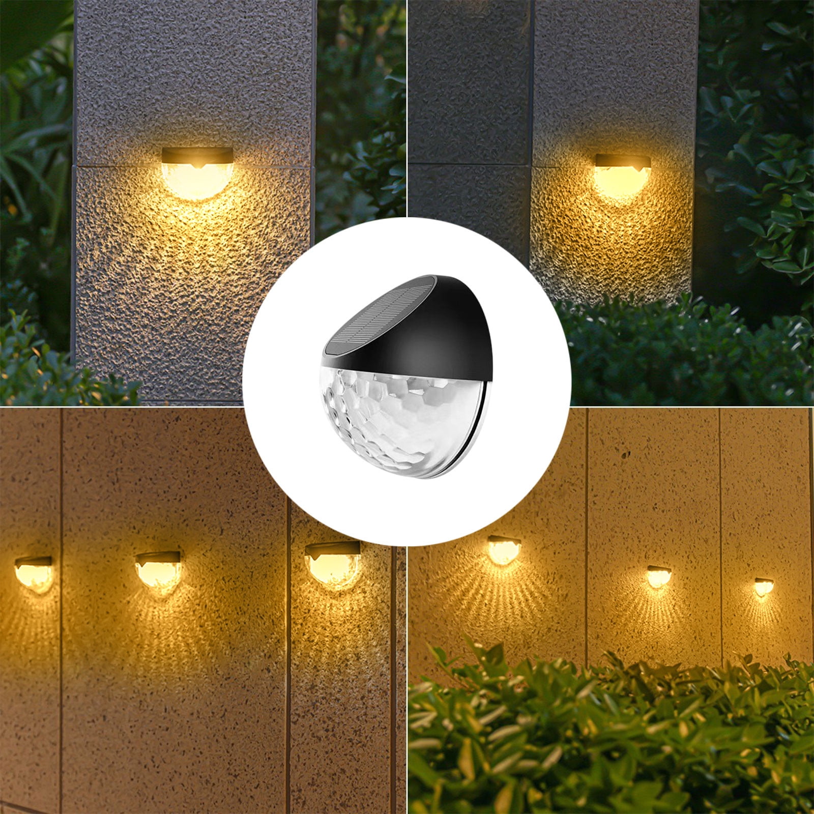 xaoyunyn Waterproof LED Semi circular Solar Outdoor Garden Light Wall ...