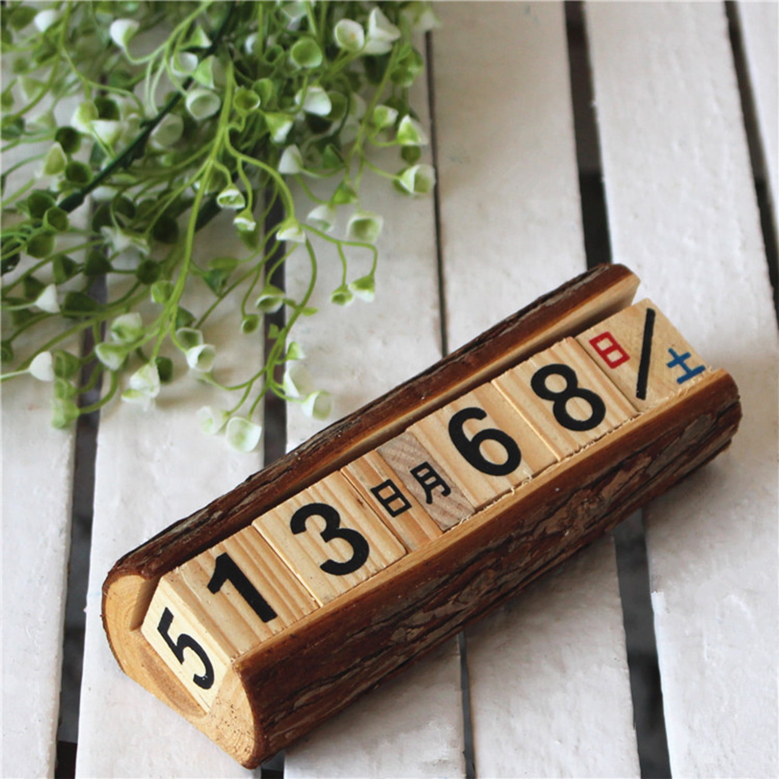 xaoyunyn Wooden Block Perpetual Desk Calendar for Classroom Office ...