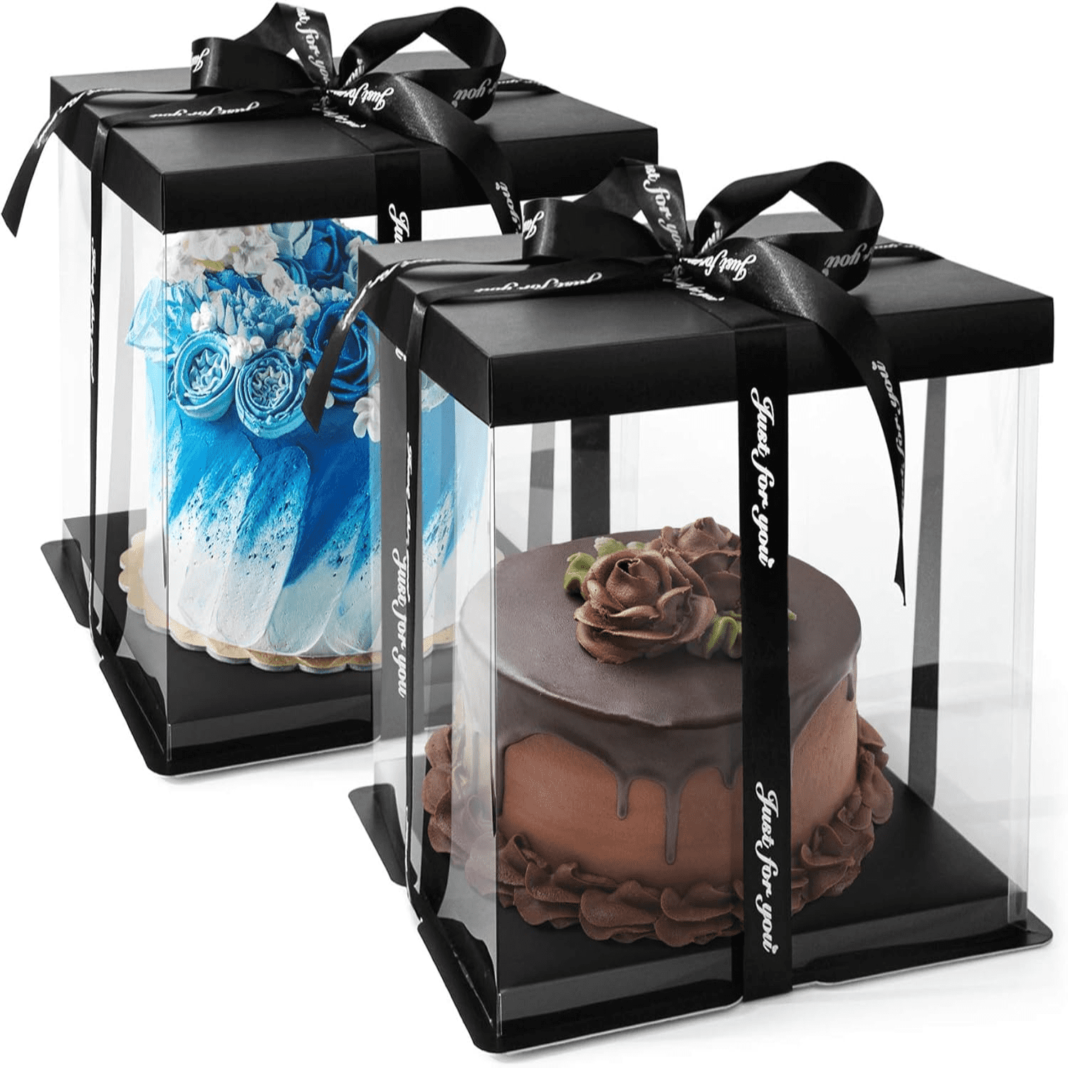 xaugs 4 Pack Clear Cake Carrier 10" X 10" X 9" Cake Packaging Container ...