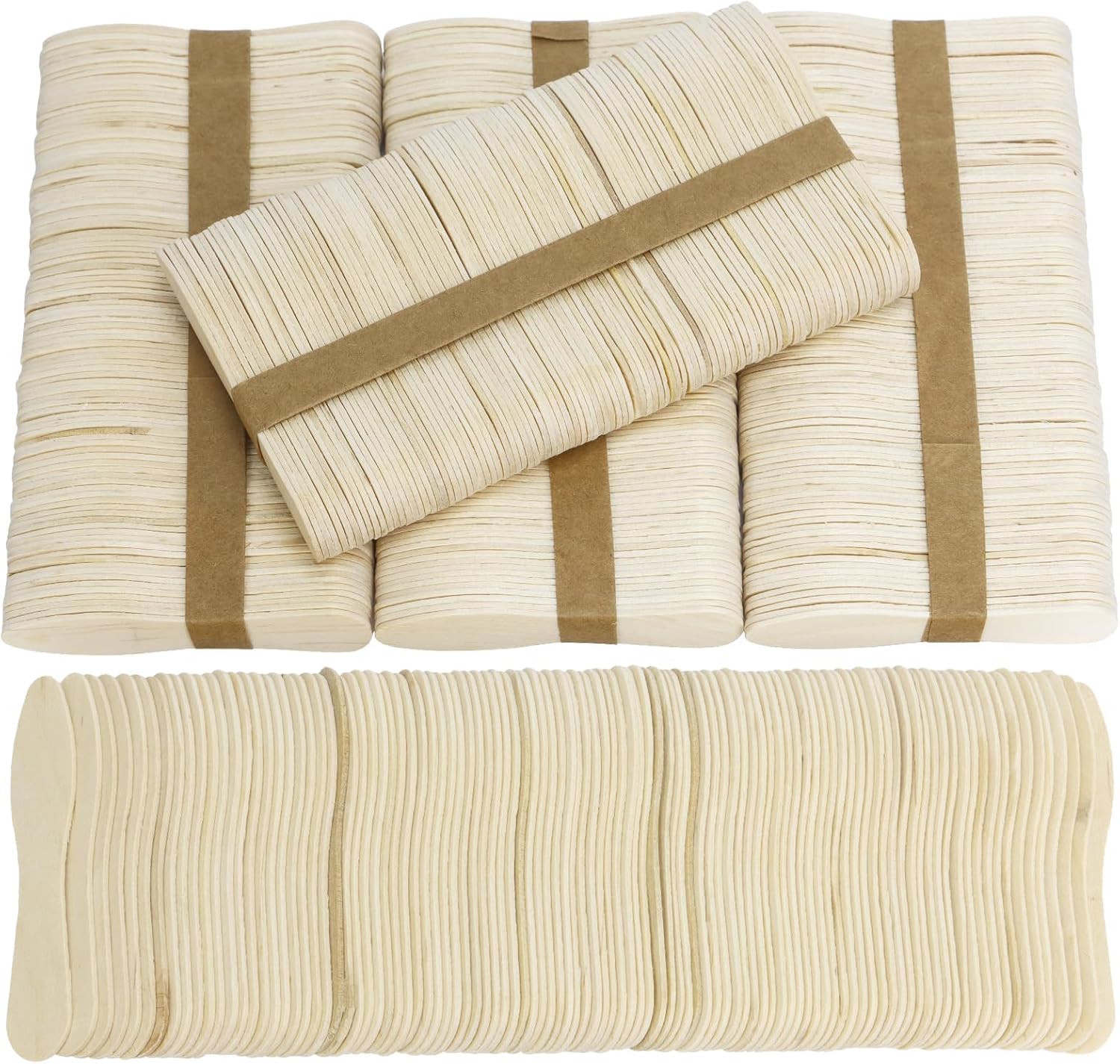 xchgonbv 400 Pcs Small Wooden Spoons Mini Disposable Ice Cream Tasting ...