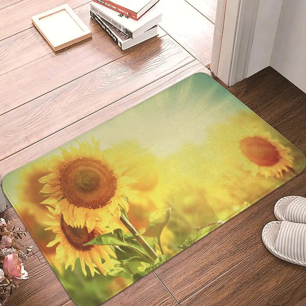 xcm Sunflower Pattern Door Mat Rug Anti-slip Floor Bathroom Kitchen ...