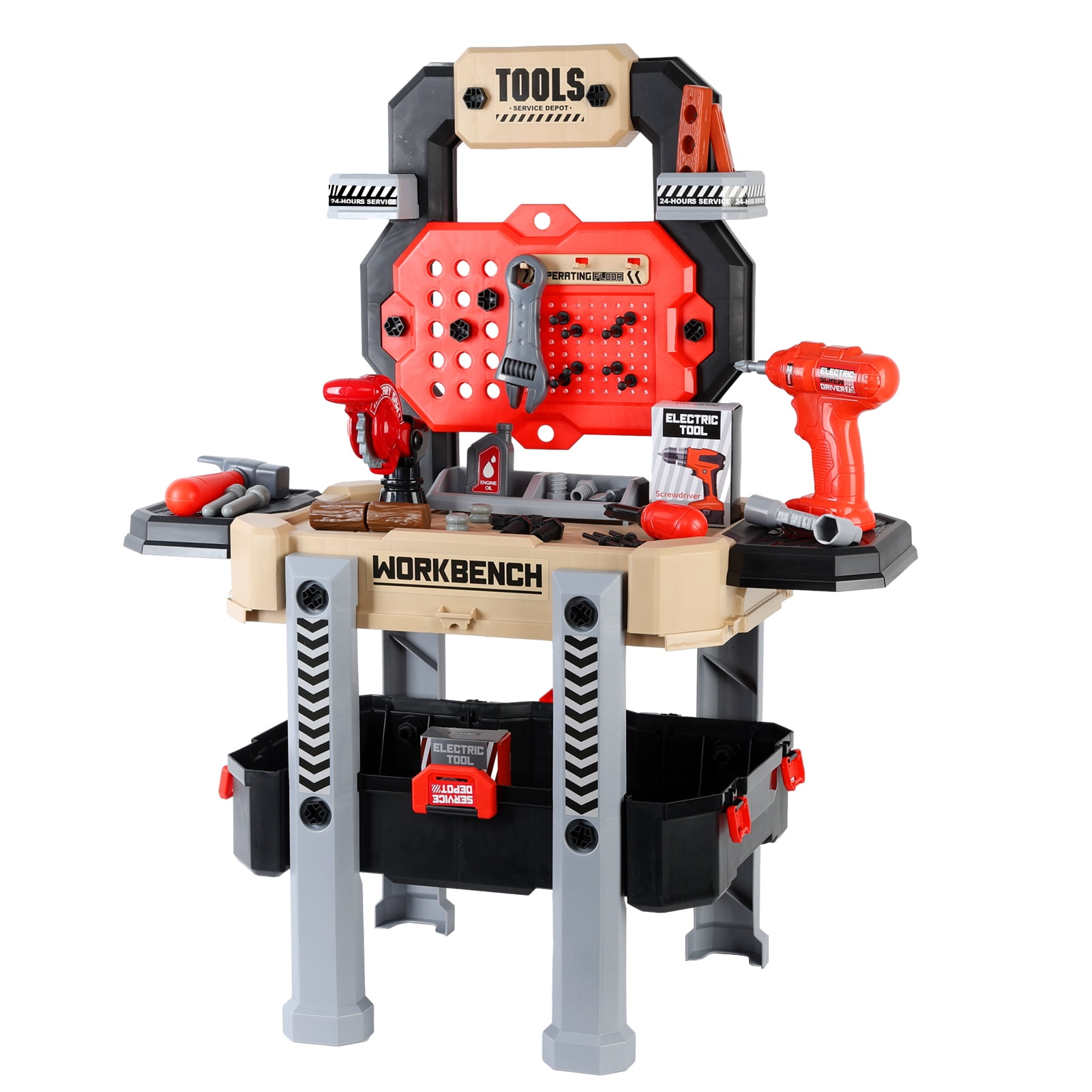 xeoereki Kids Tool Couch, Toddler Workbench with Electric Drill and 78 ...