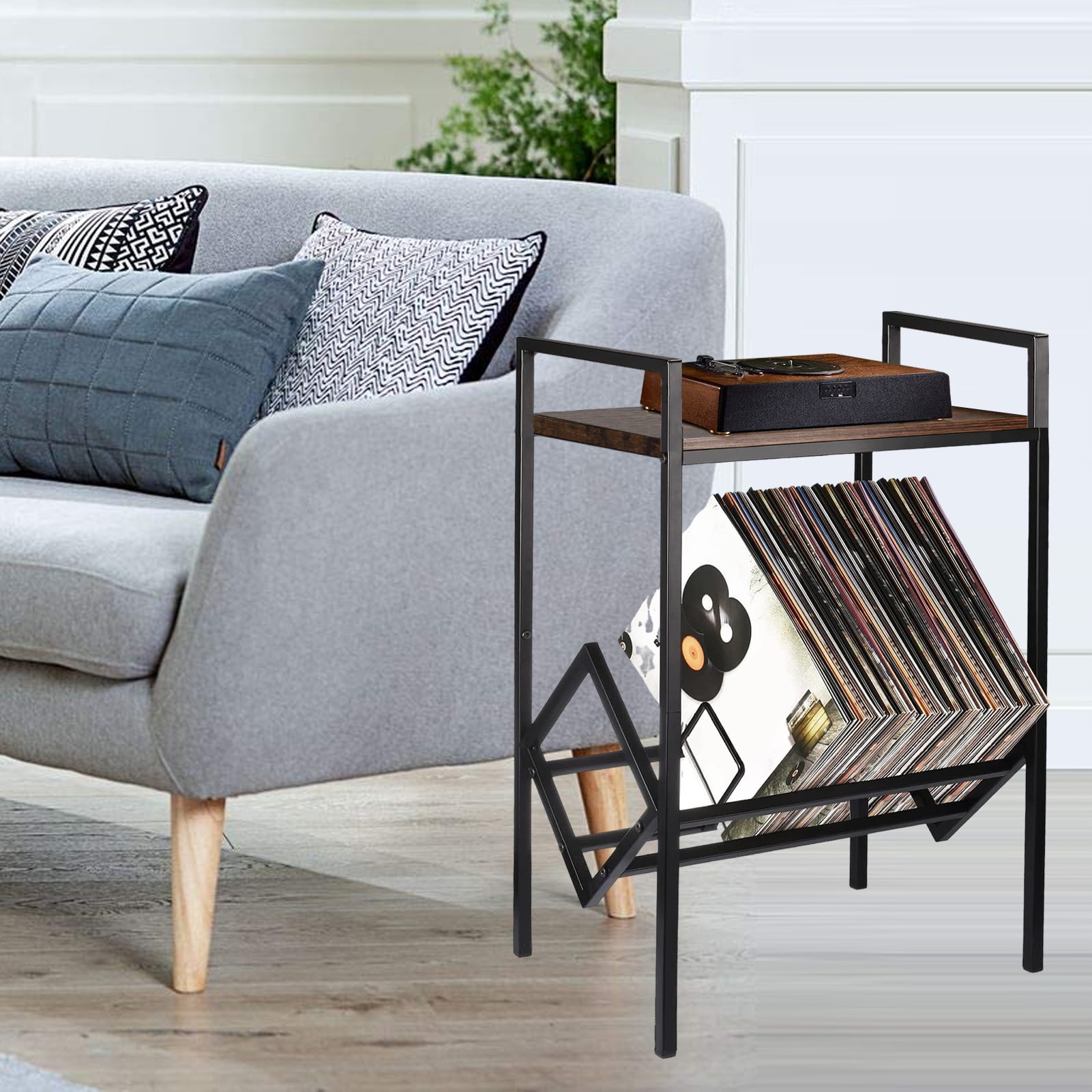 xeoereki Play Stand Vinyl Storage Rack Double Layers Vinyl Rack with ...