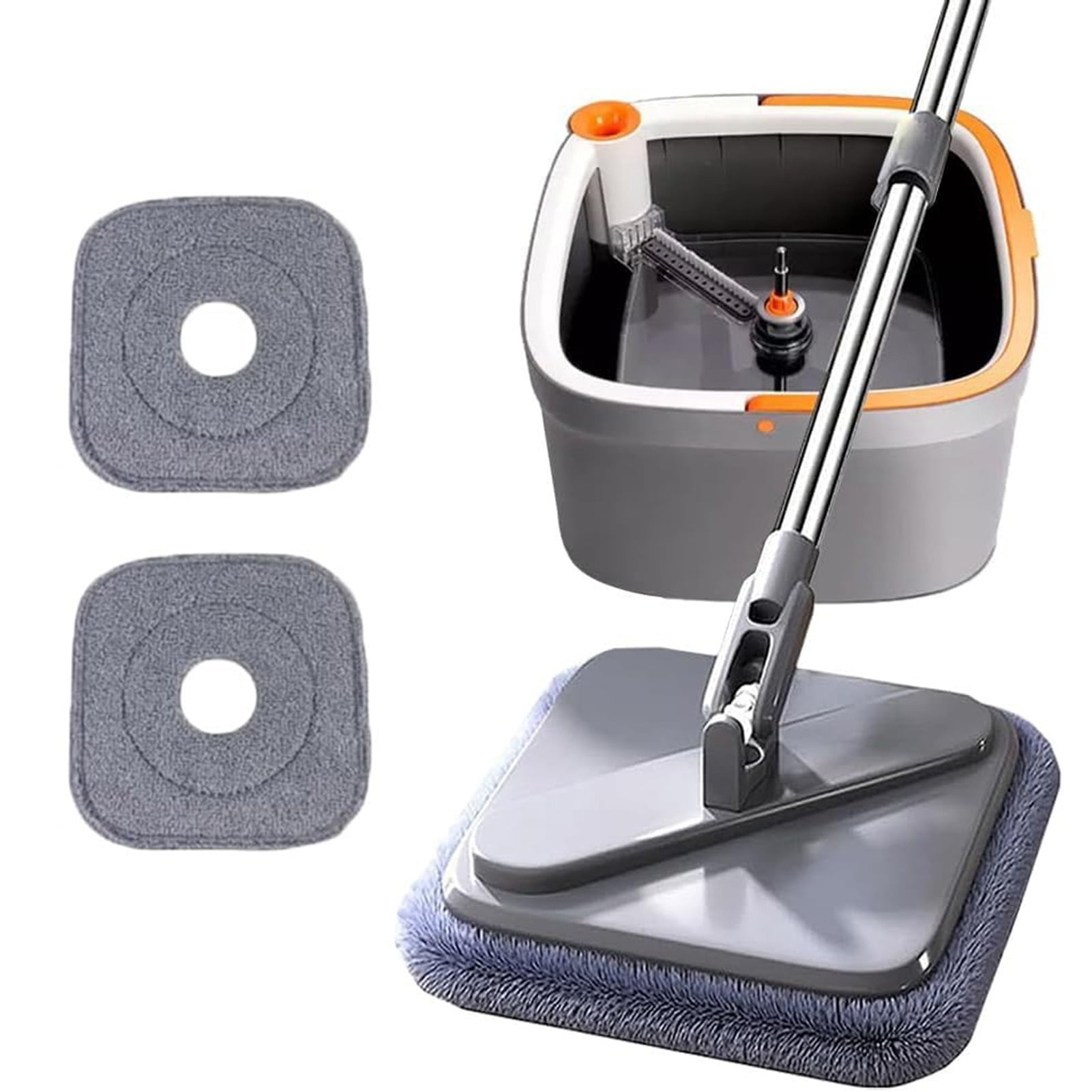 xeoereki Spin Mop with Microfiber Pads Wet Dry Use Mop Spin Mop with ...