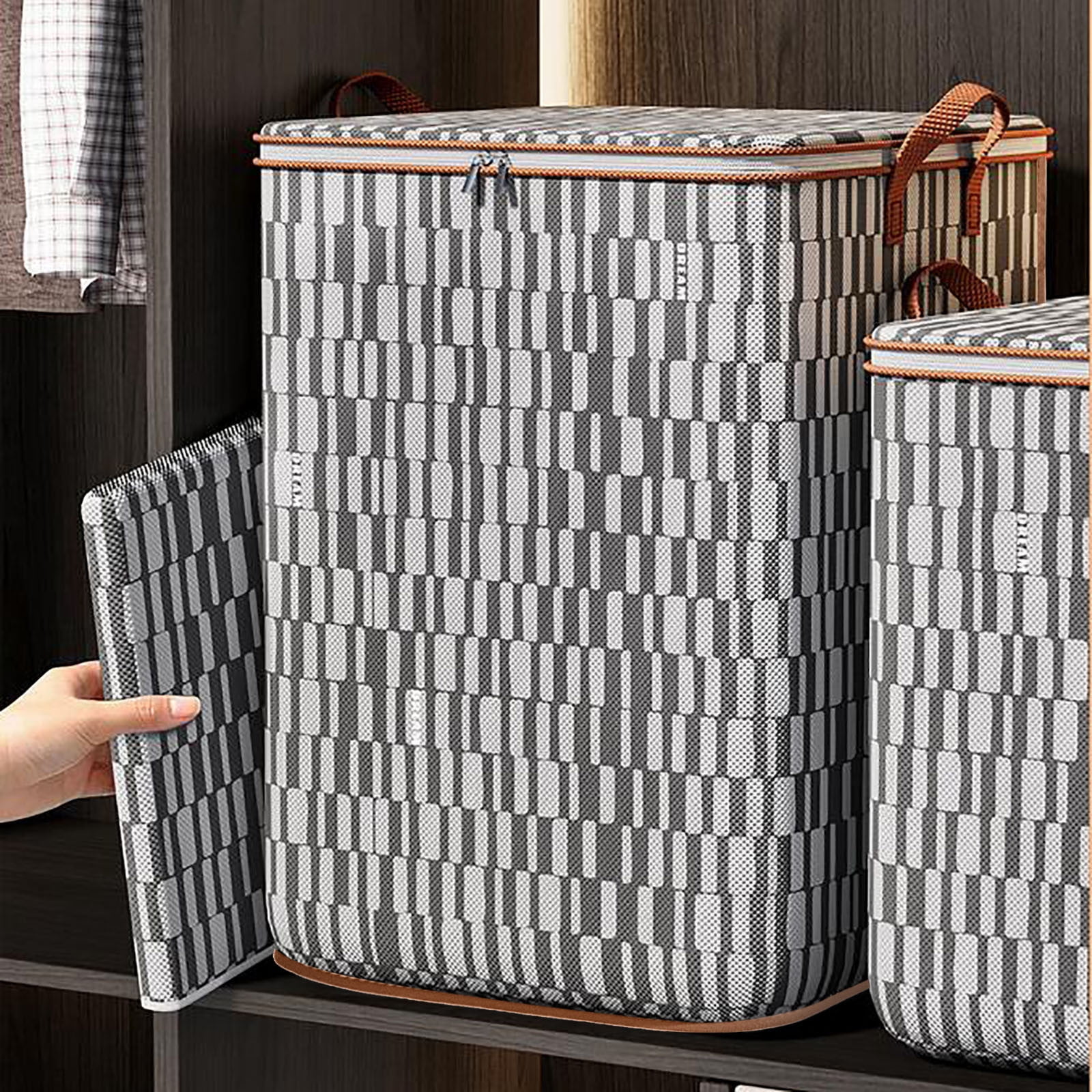 xgfhyjeh Cloth Storage Bins Organizer with Lids, Foldable Clothes ...