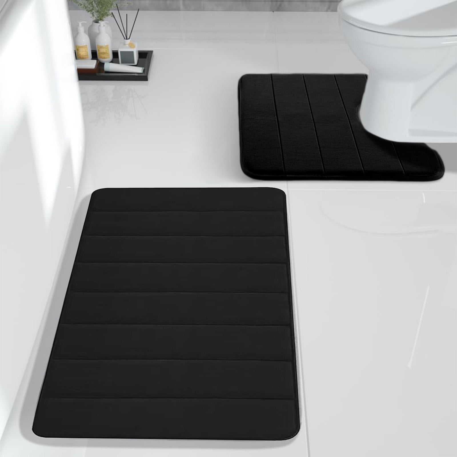 xgfhyjeh Memory Foam Bathroom Rugs Sets 2 Piece, Waterproof Non Slip ...