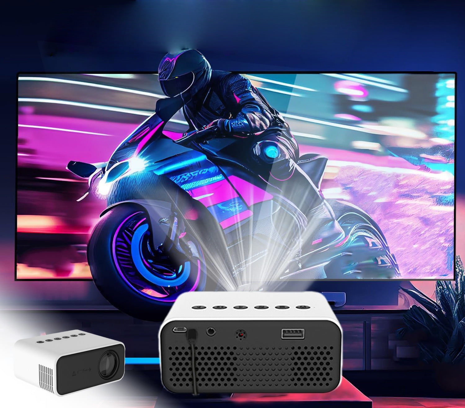 xgfhyjeh Projector with Wifi and Bluetooth, Portable Mini 4k HD Home ...