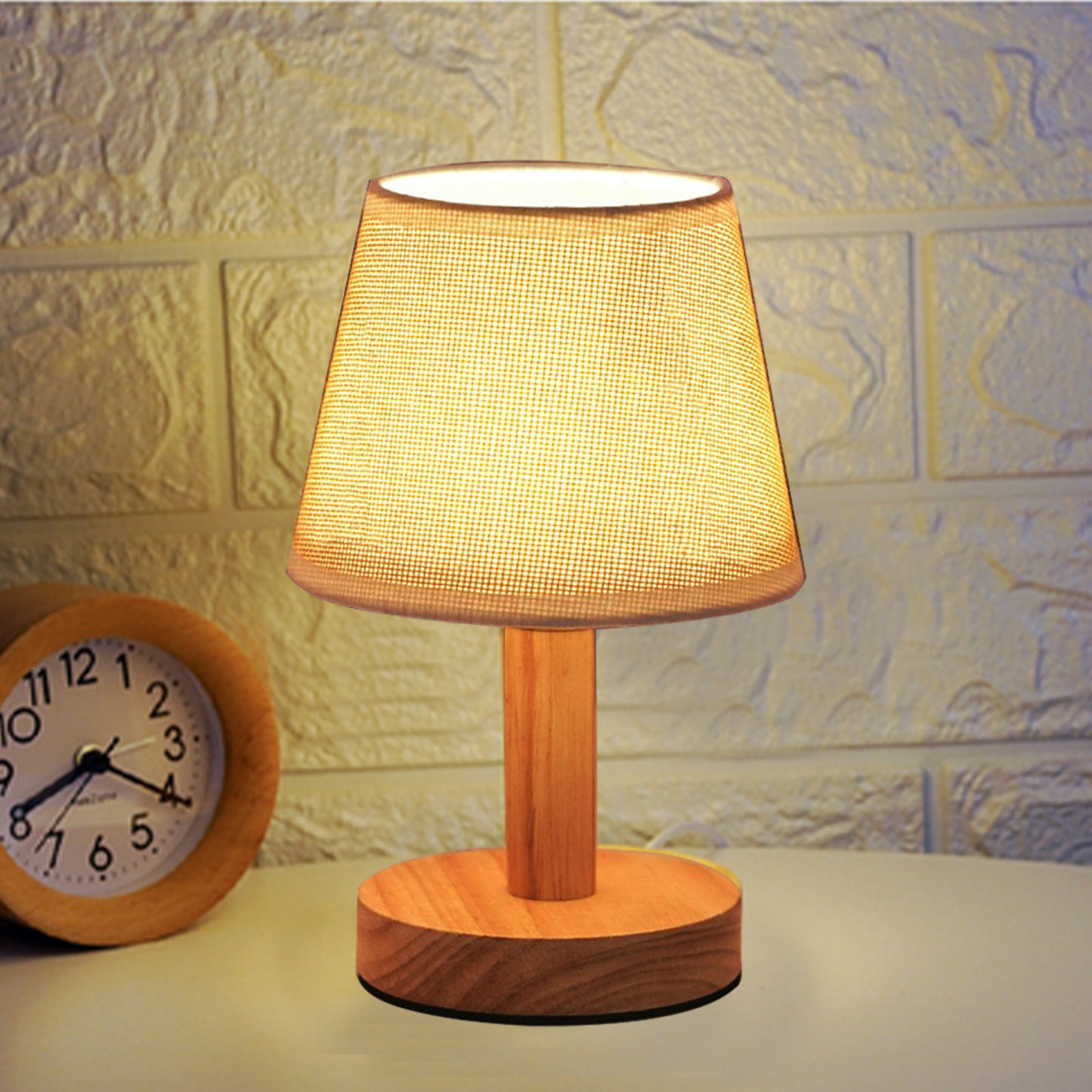 xgfhyjeh Solid Wood Small Table Lamp for Bedroom Contemporary Bedside ...