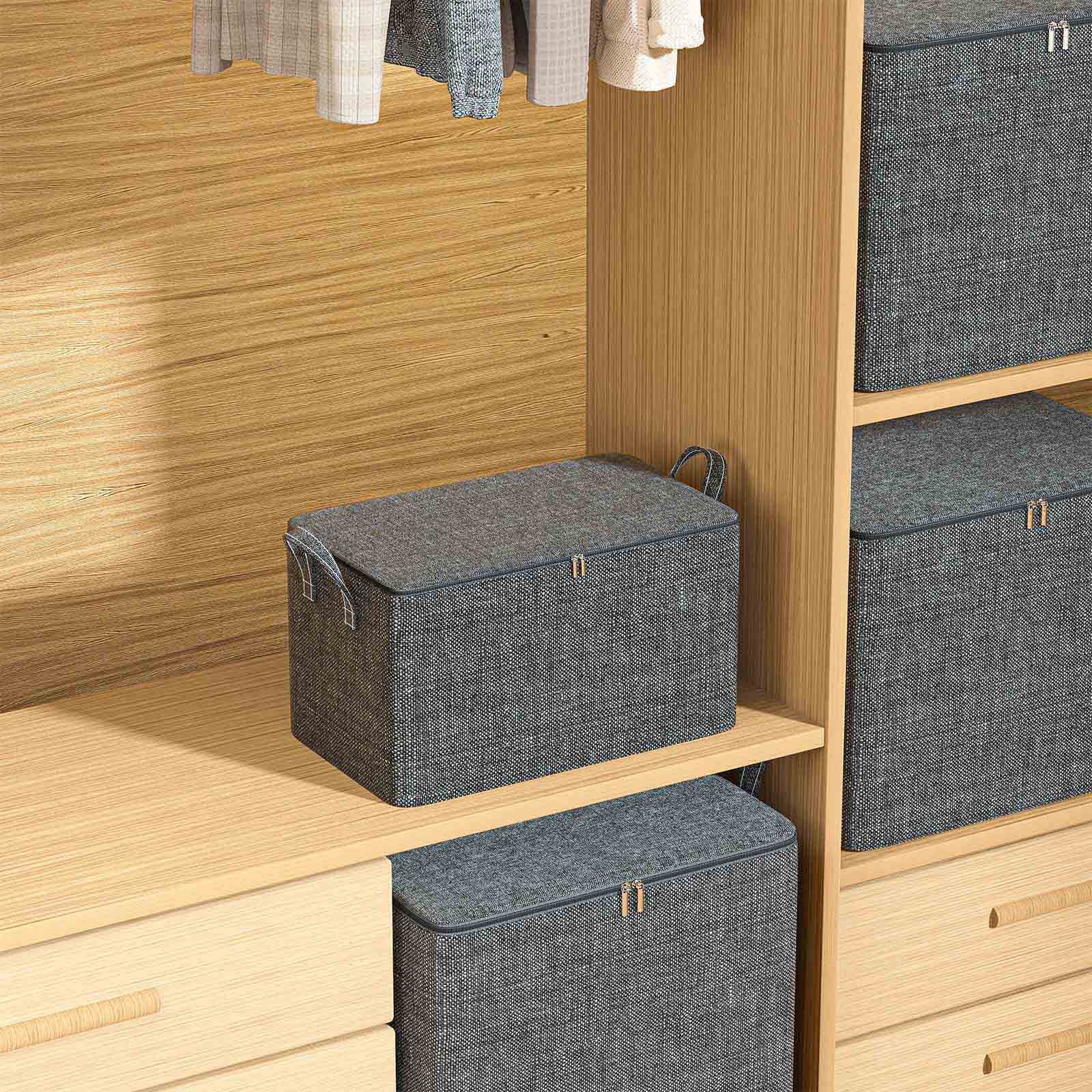xgfhyjeh Storage Boxes for Closet Shelves, Foldable Fabric Storage Cube ...