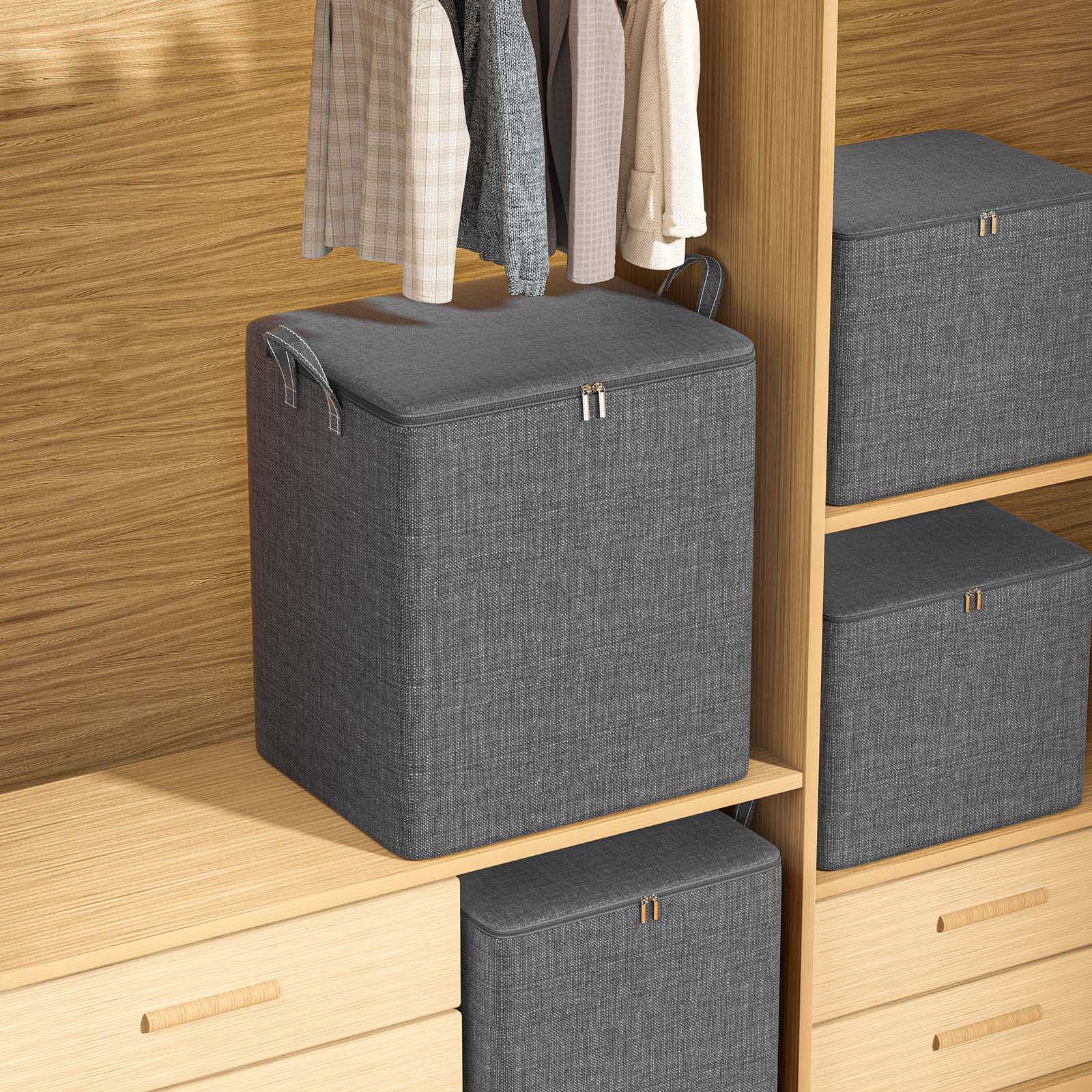 xgfhyjeh Storage Boxes for Closet Shelves, Foldable Fabric Storage Cube ...