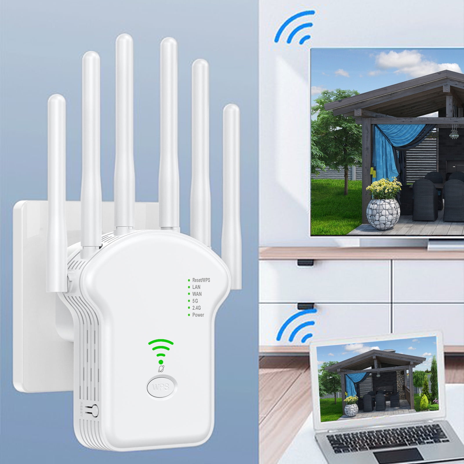xgfhyjeh Wifi Extender Signal Booster for Home Outdoor, 2.4G 300Mbps ...