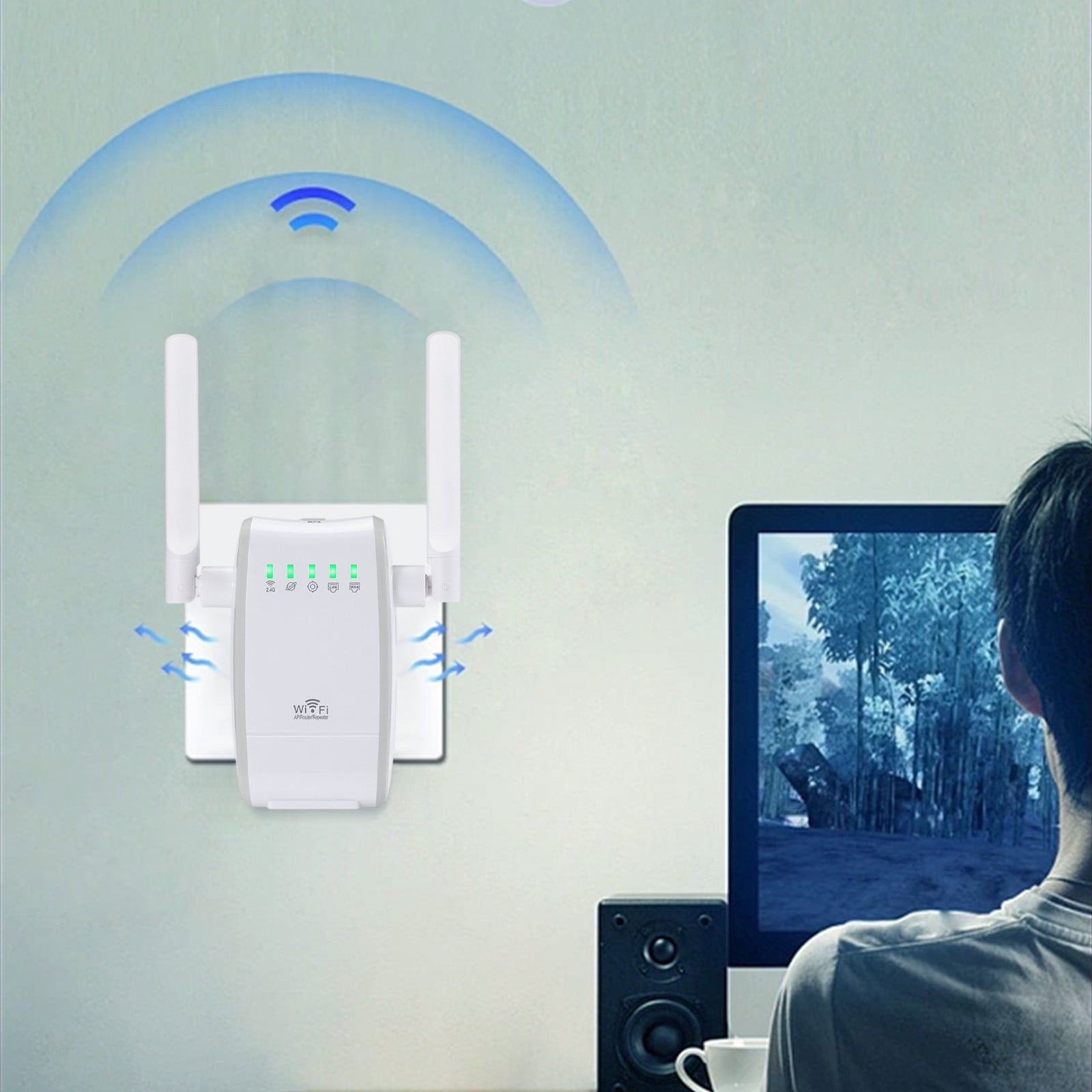 xgfhyjeh Wifi Extender Signal Booster for Home Outdoor, 2.4G 300Mbps ...