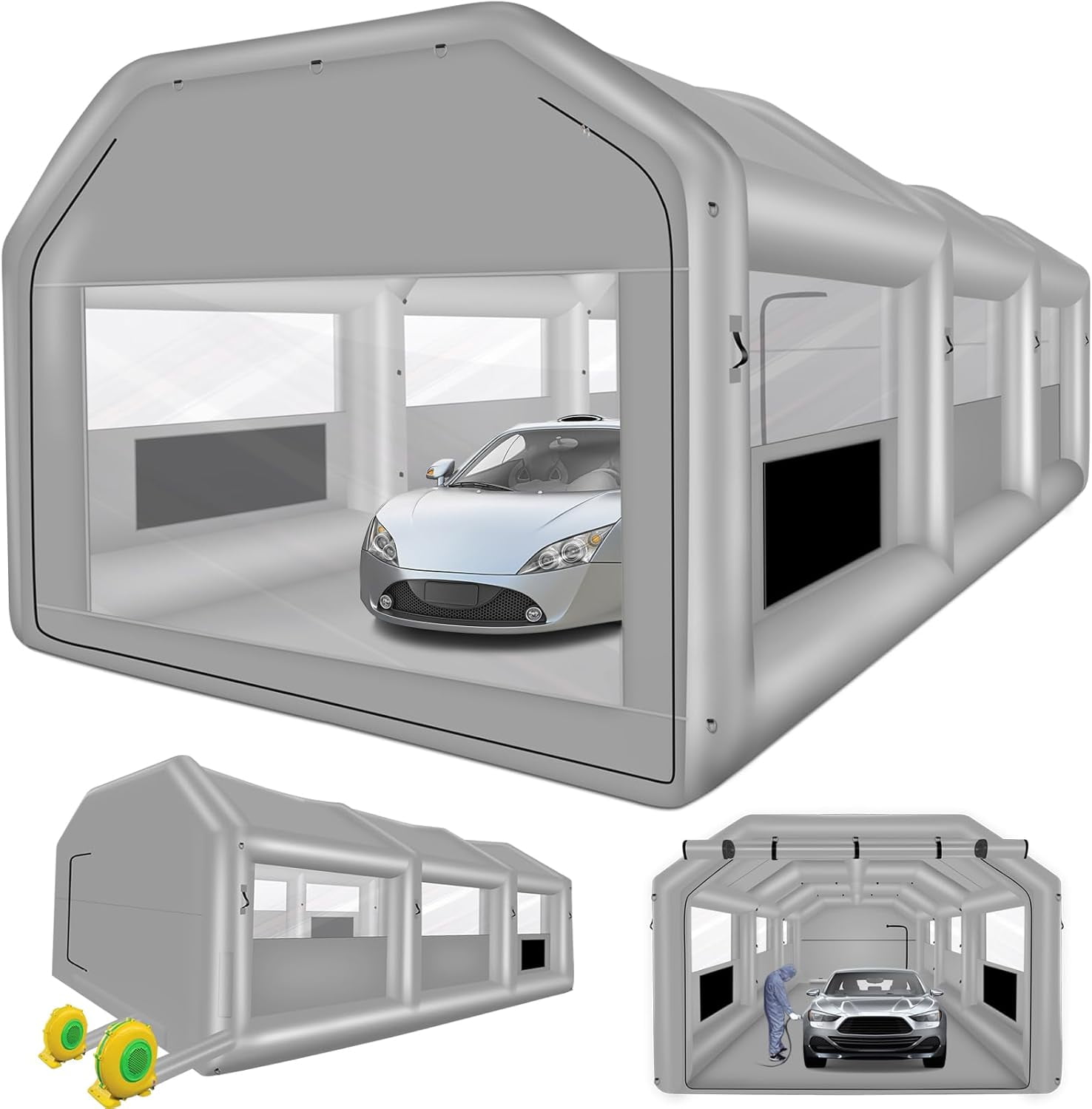 xhyhwyd Inflatable Paint Booth, 26X14.5X9.7Ft Inflatable Spray Booth ...