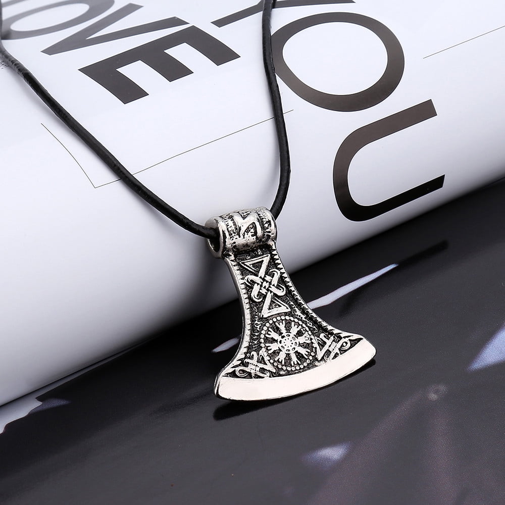 xiangDd Nordic Hatchet Mjolnir Thor Viking Gothic Chain Necklace ...