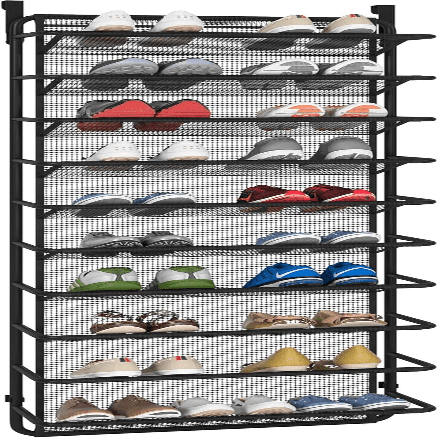 ximoneboom 10 Tier Shoe rack Over The Door Shoe Organizer Hanging Shoe ...