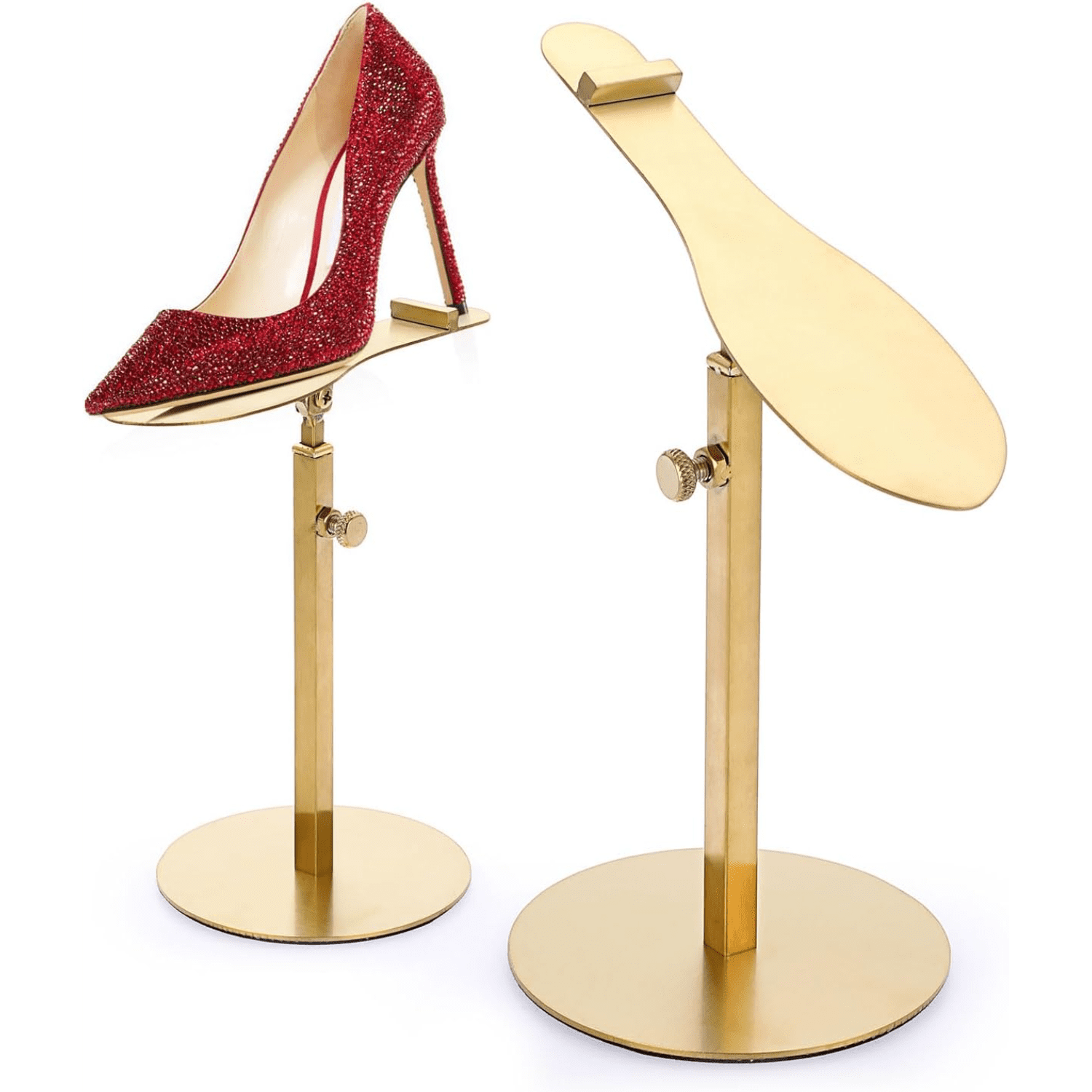 ximoneboom 2 Pcs Shoe Display Stands High Heel Display Riser Stainless ...