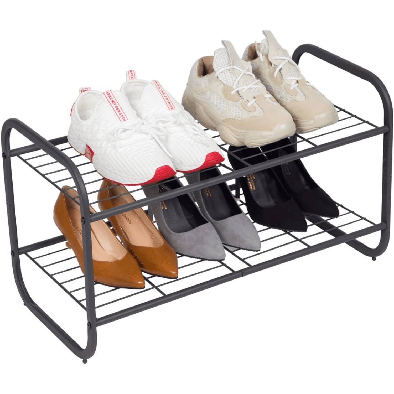 ximoneboom 2-Tier Metal Shoe Rack Free Standing Shoe Storage Organizer ...