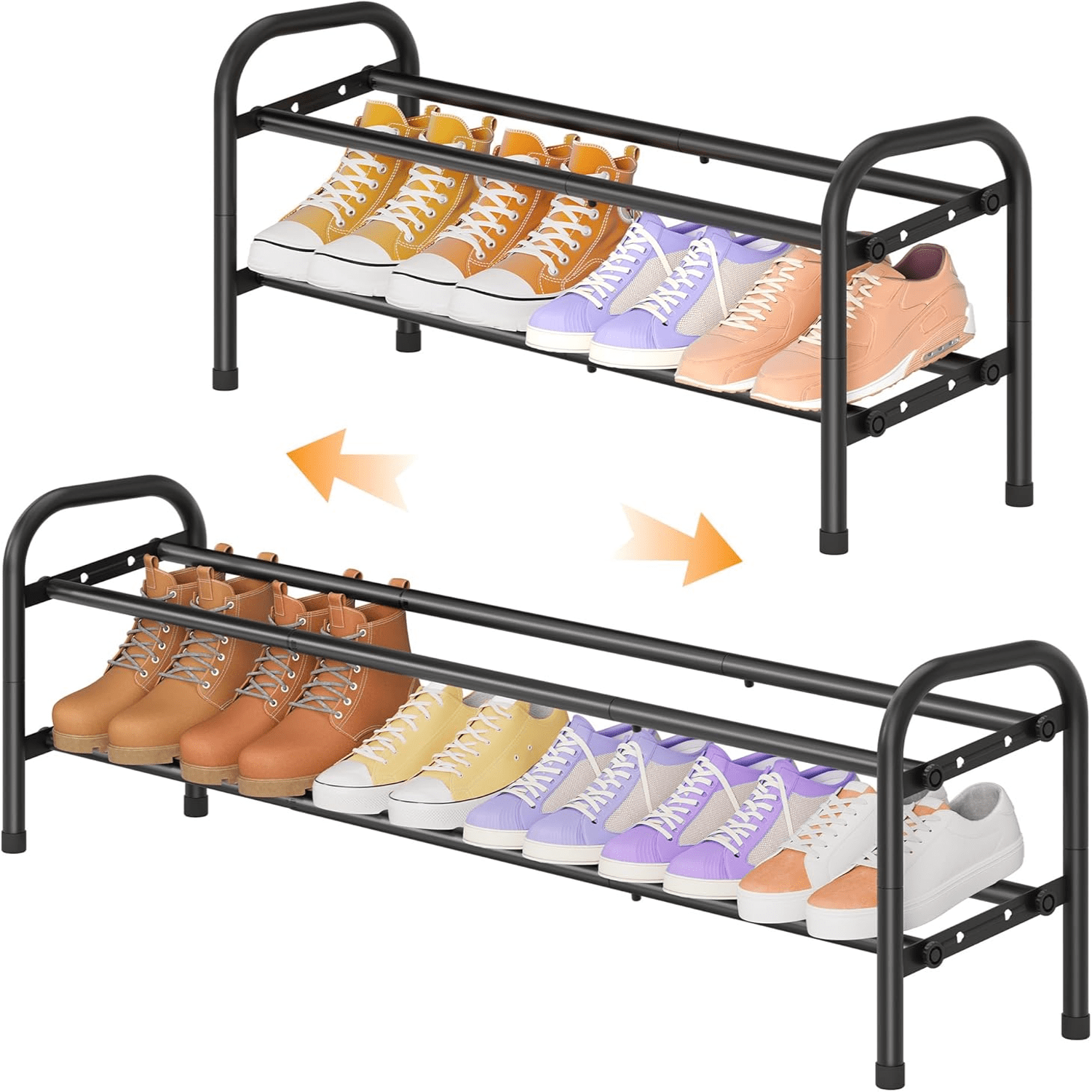 ximoneboom 2 Tier Shoe Rack Shoe Organizer for Closet 28\u201C Metal ...