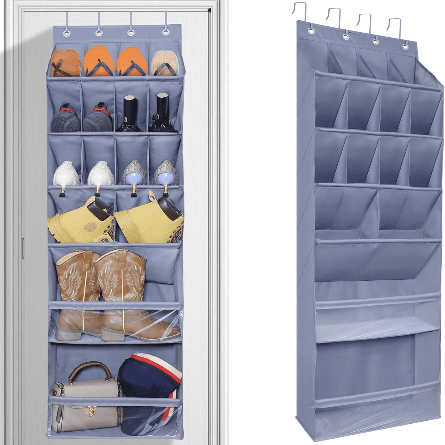 ximoneboom Over The Door Shoe Organizer with Large Deep Pockets Door ...