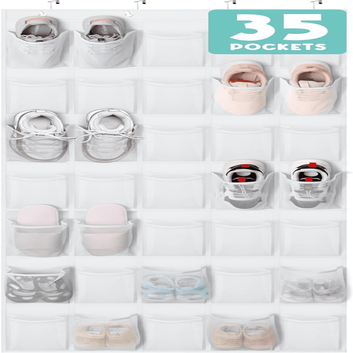 ximoneboom Over The Door Shoe Organizers 35 Mesh Pockets Hanging Shoe ...
