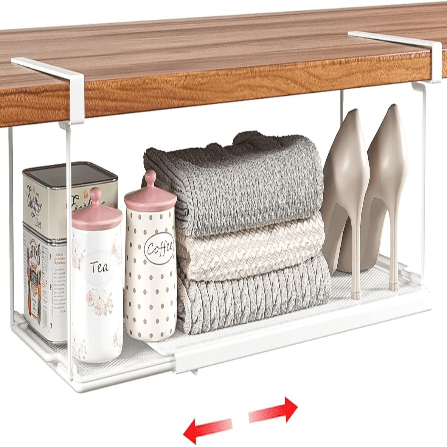 ximoneboom Expandable Under Cabinet Shelf Extendable Under Shelf ...