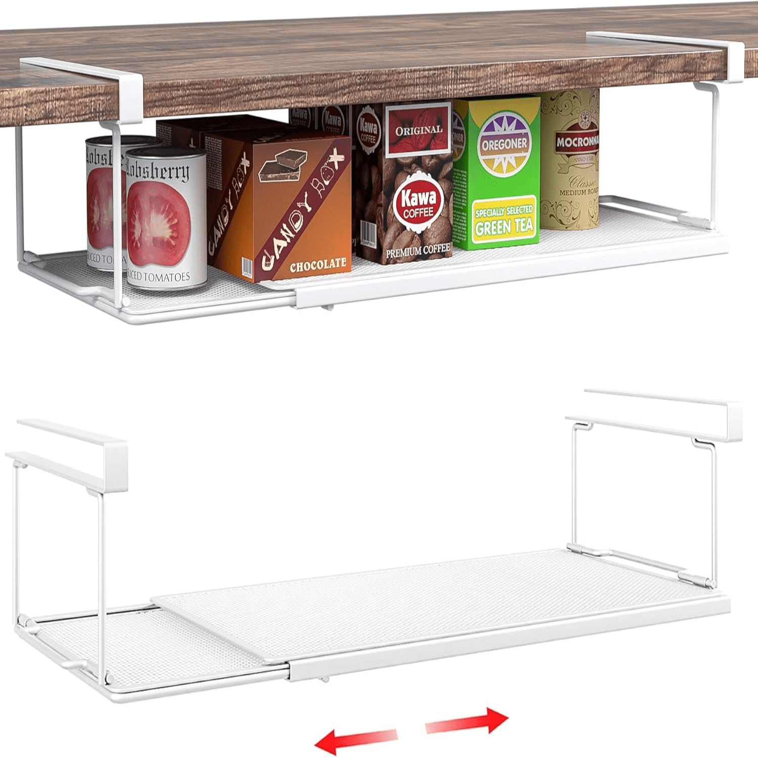 ximoneboom Expandable Under Cabinet Shelf Extendable Under Shelf ...