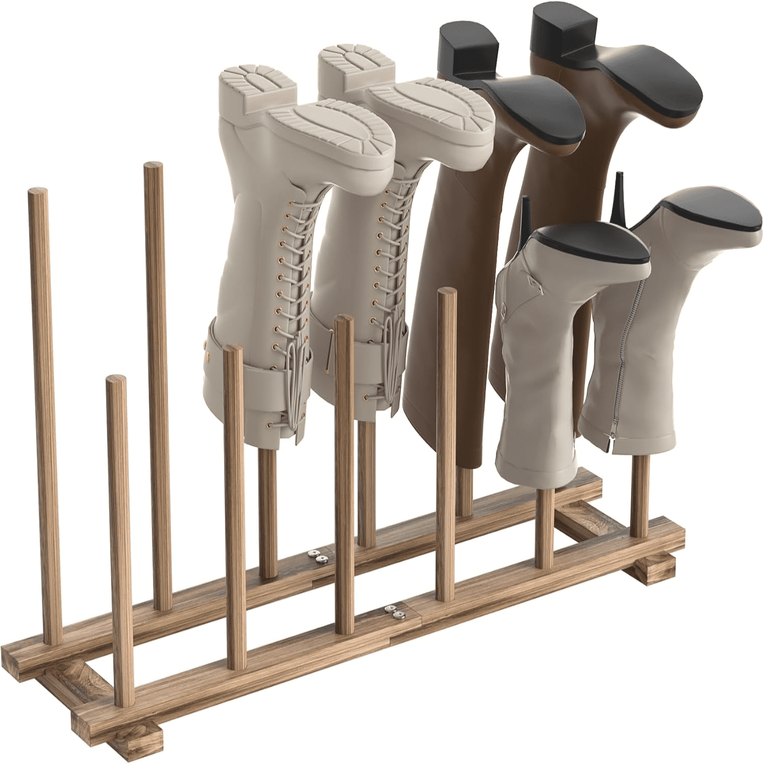 ximoneboom Free Standing Shoe Rack for Tall Boots - Wooden Boot Rack ...