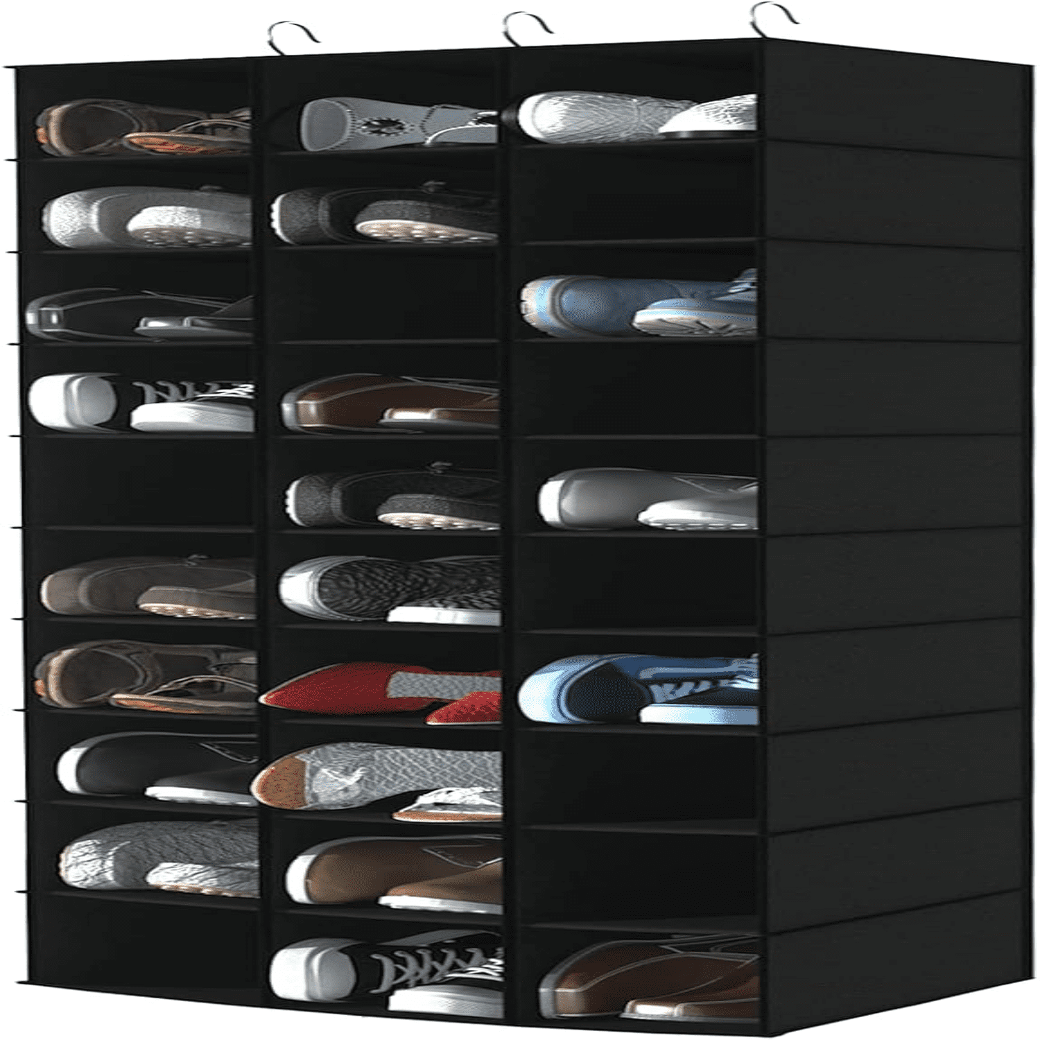 ximoneboom Hanging Closet Organizers - 30 Section Shoe Shelves Space ...