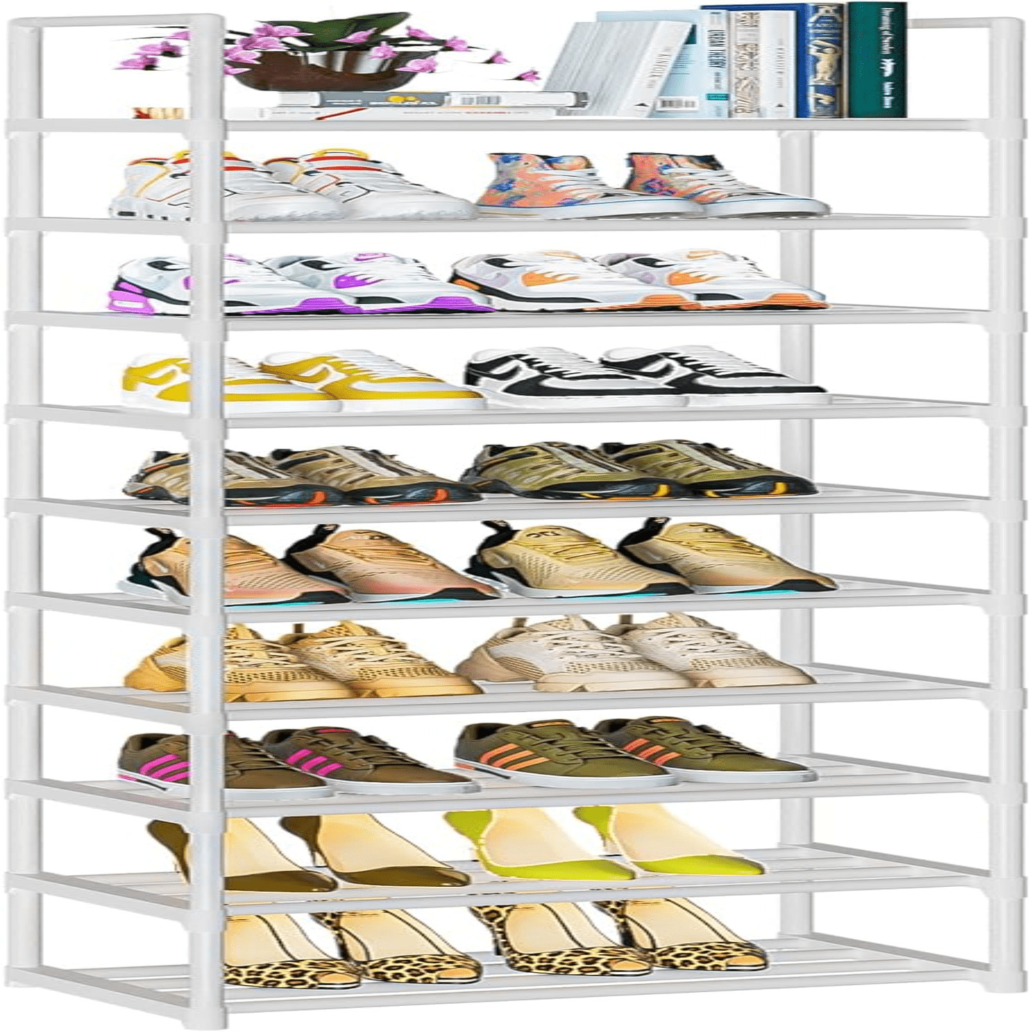 ximoneboom Shoe Rack Sturdy Metal Shoe Rack Organizer Narrow Shoe Rack ...