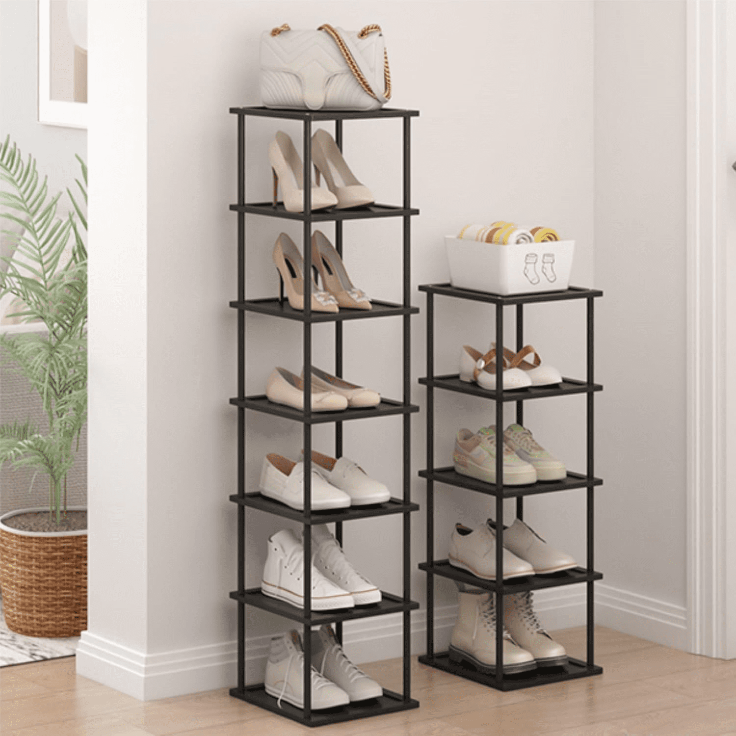 ximoneboom Vertical Tall Shoe Rack Organizer for Entryway -12 Tier Free ...