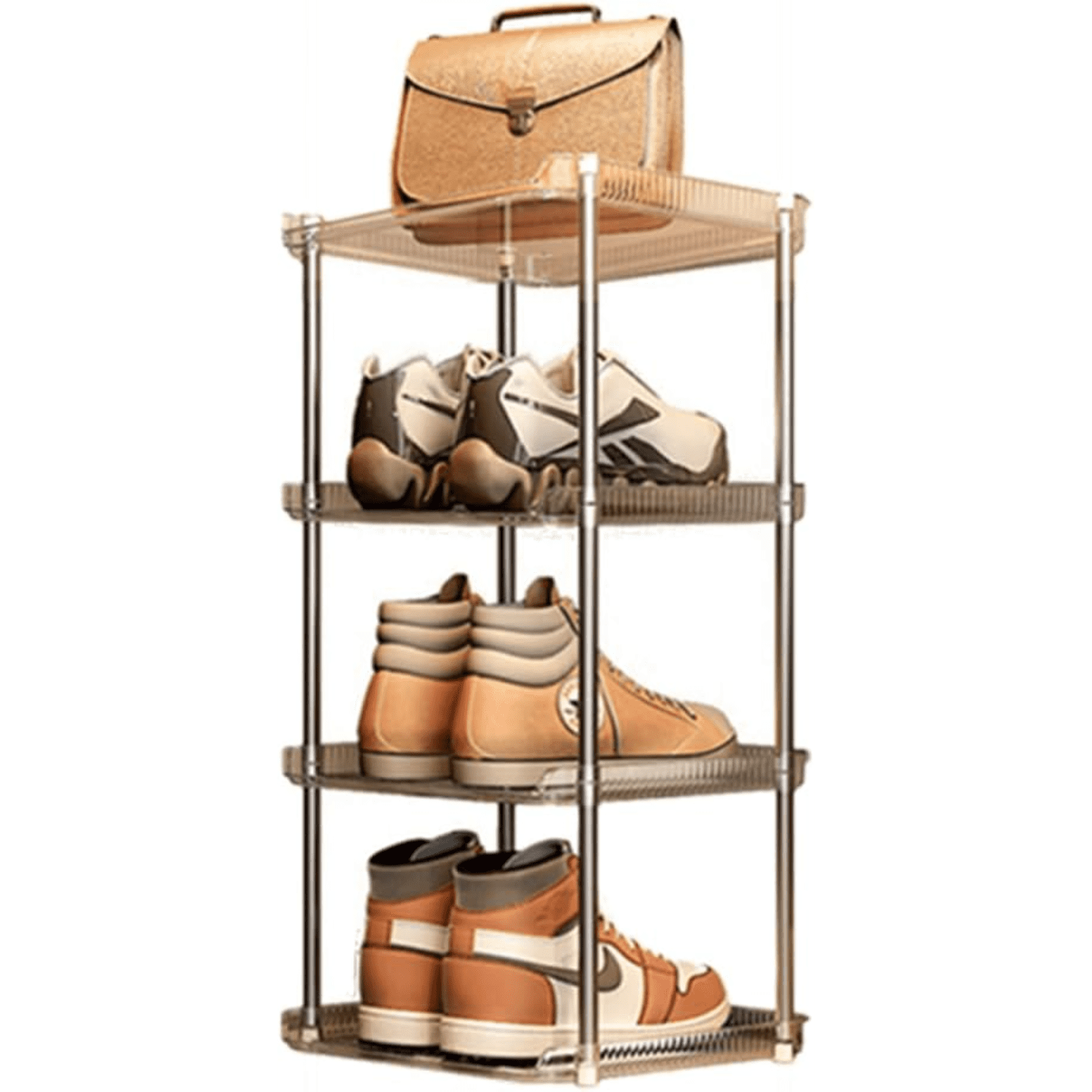 ximoneboom Vertical Transparent Shoe Rack Organizers 6 Tiers -Free ...