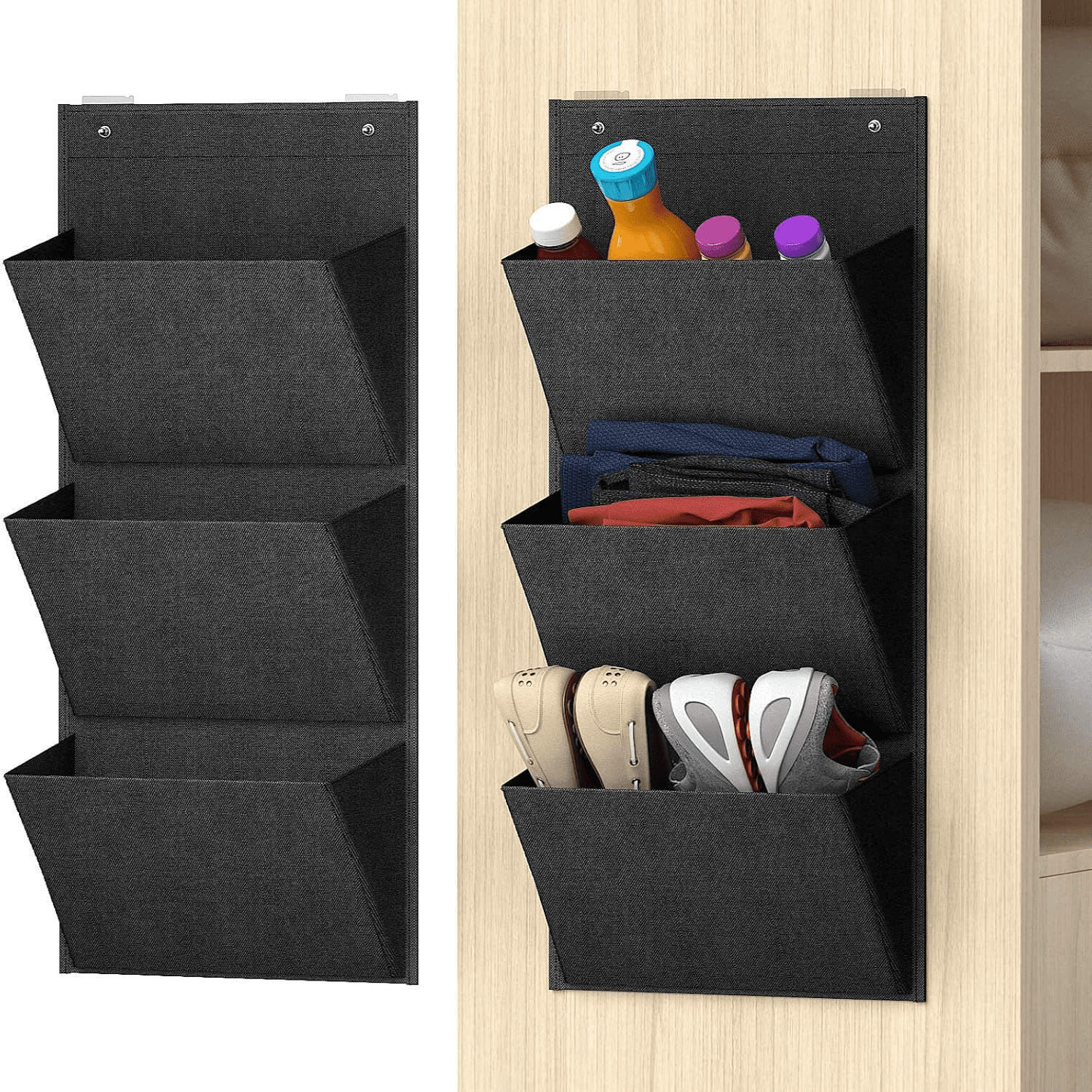 dzyasd Wall Mounted Hanging Organizer 2Pack Shoes Rack/Can Store 6Pairs ...