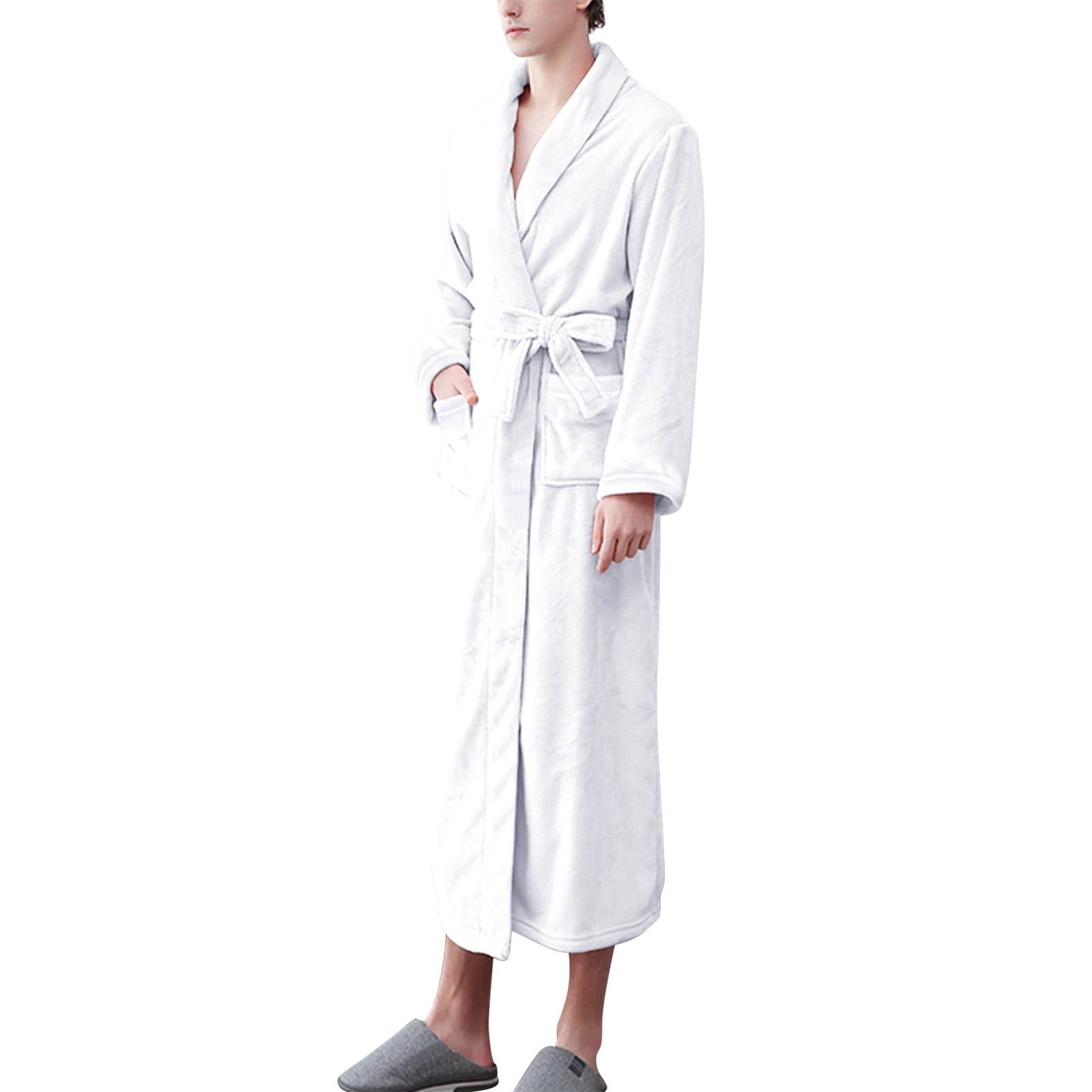 xiuh sleepwear for women women's double pocket flannel bathrobe soft ...