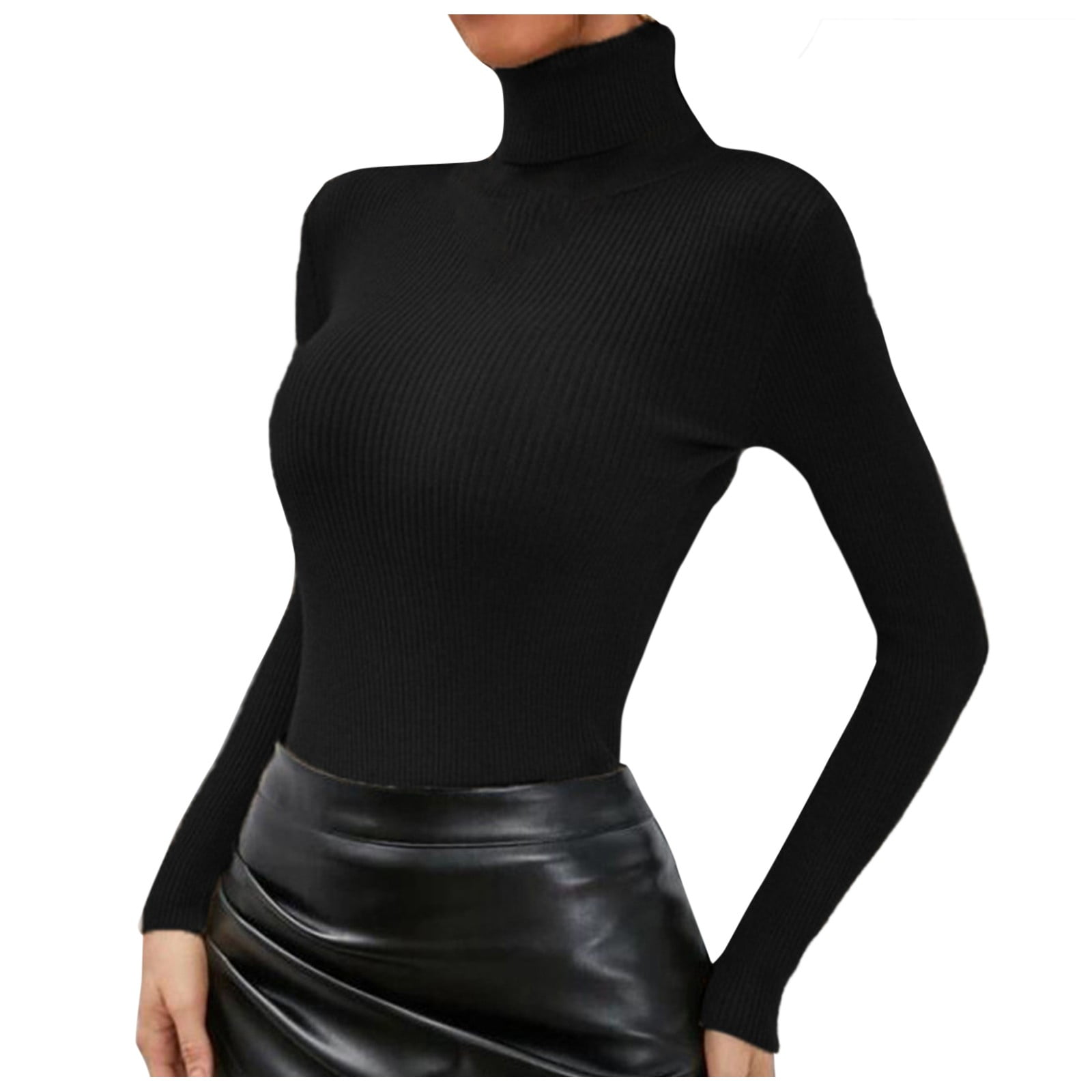 Time and Tru Women's Rib Turtleneck Sweater, Lightweight Time and Tru Women's Rib Turtleneck Sweater, Lightweight