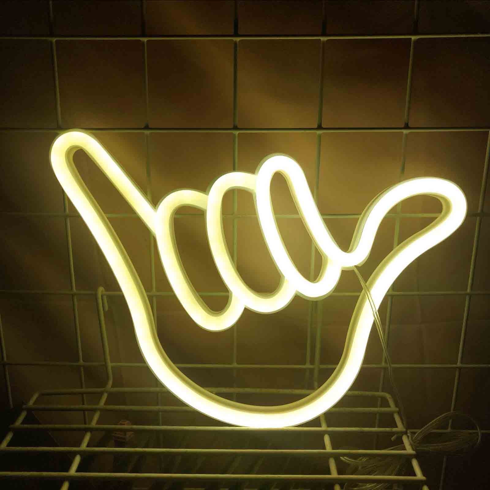 xjwjuw Neon Finger Modeling Indoor Neon Sign, USB+Battery Dual Power ...
