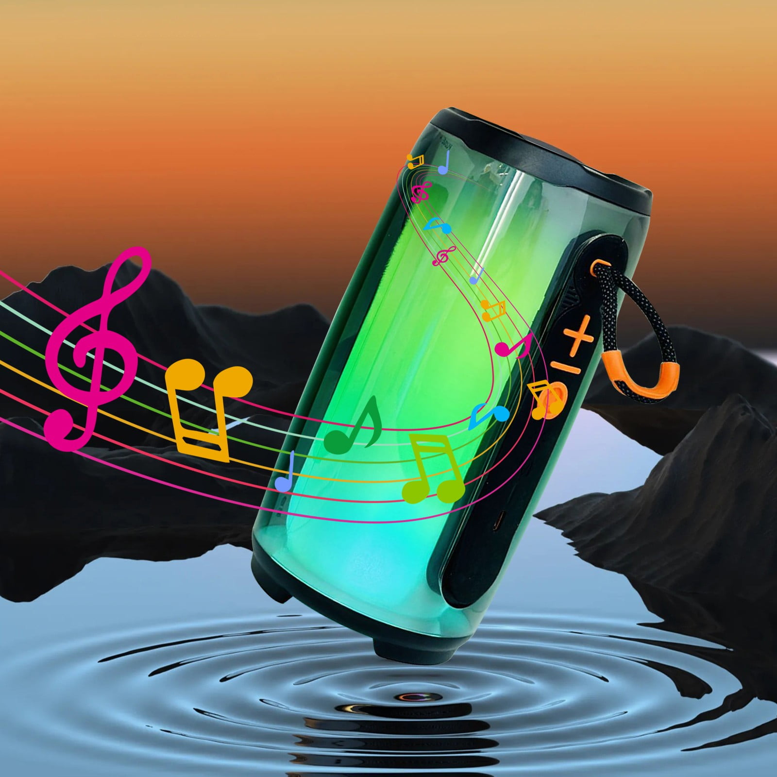 xjwjuw Portable Bluetooth Speaker with RGB Lights and Powerful Bass ...