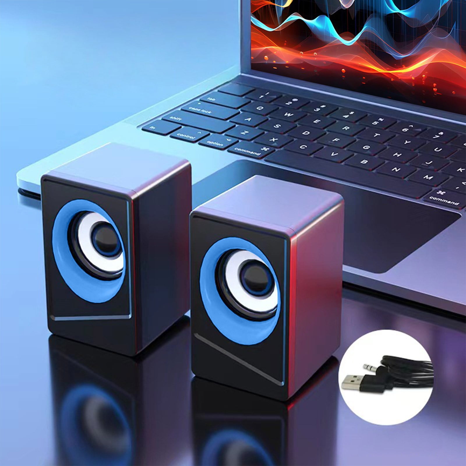 xjwjuw Portable Laptop Speakers USB 2.0 Mini Sound Box, Immersive ...